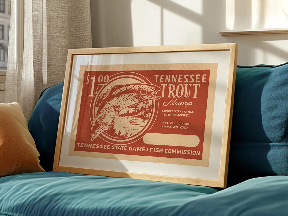 Miluva Tennessee Trout Fishing Print Gift For Fisherman Retro Fishing ...