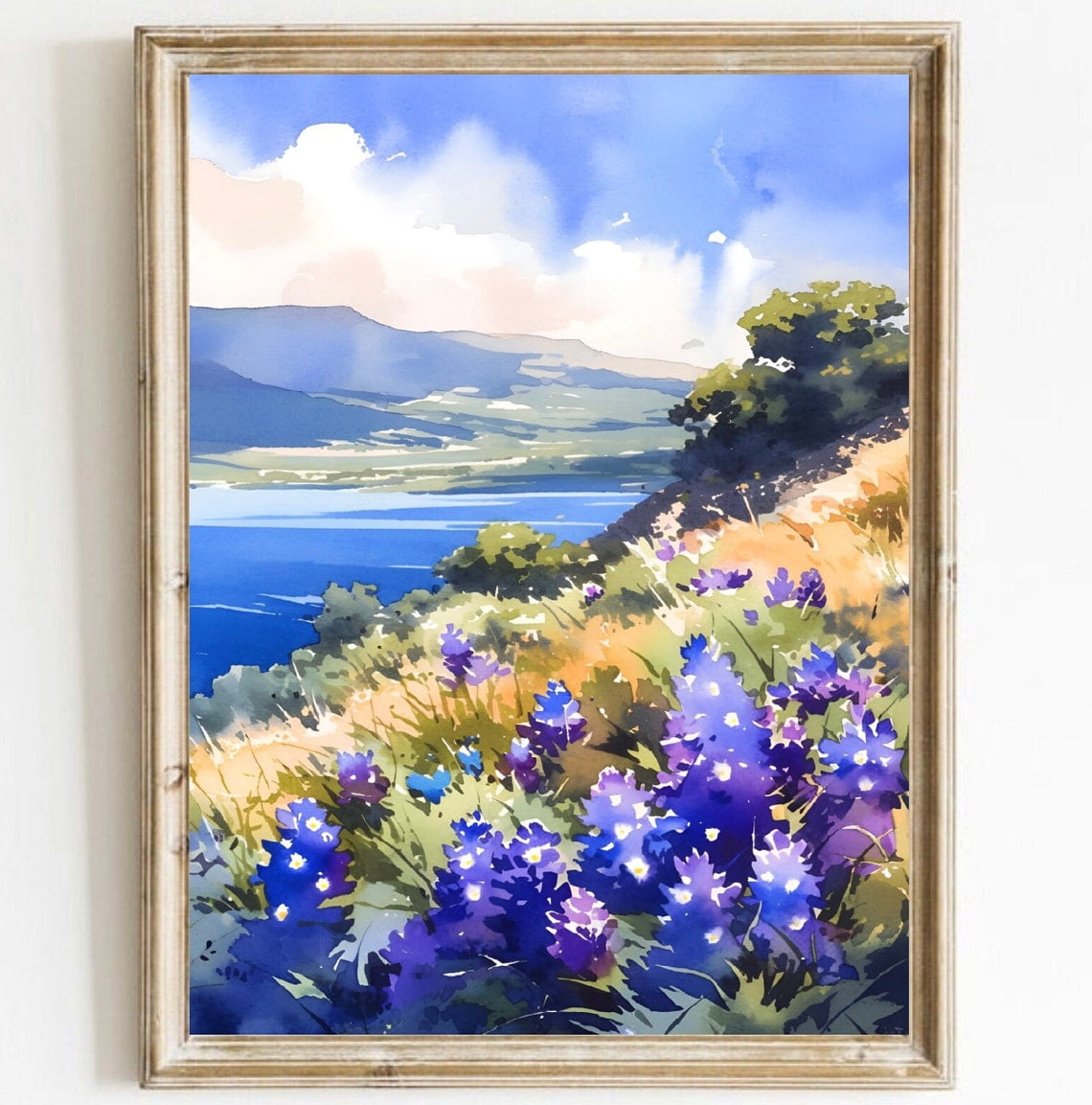 Miluva Texas Bluebonnets Hill Country Art Bluebonnet Wall Art ...