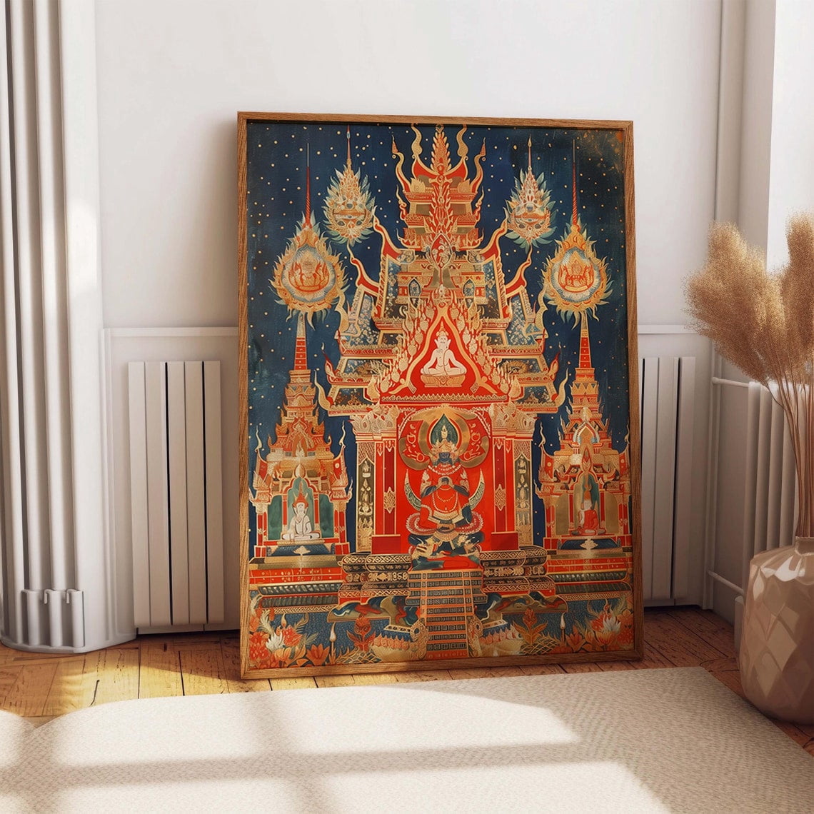 Miluva Thai Temple Artwork Poster - Traditional Buddhist Temple Art ...