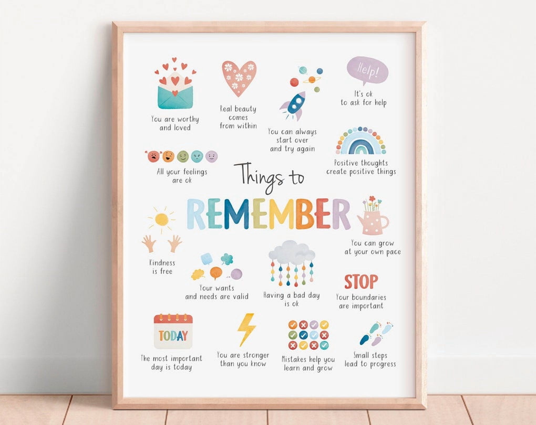 Miluva Things To Remember, Therapy Office Decor, Positive Affirmations ...