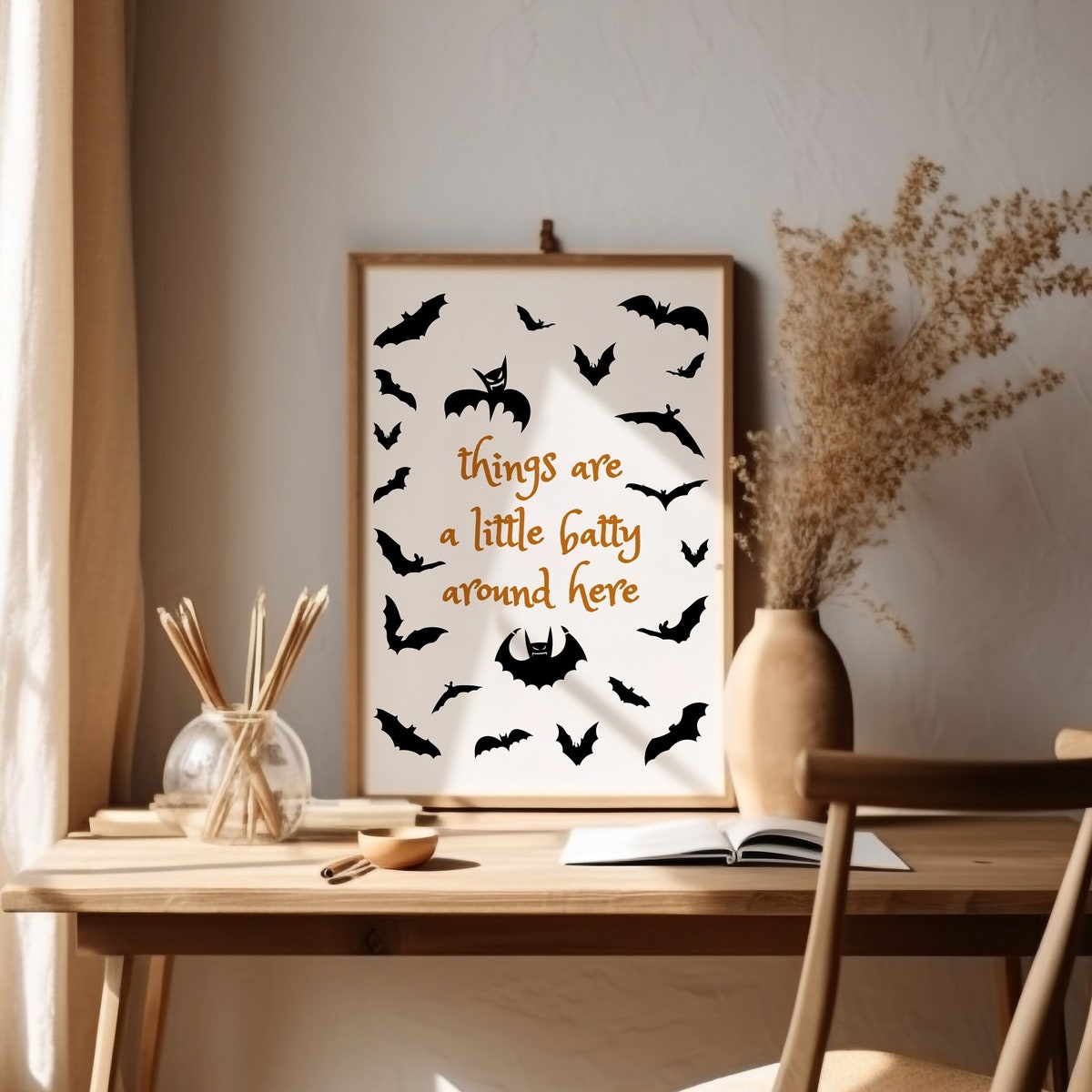 Miluva Things are a little batty – Halloween poster – Bat print – Bat ...