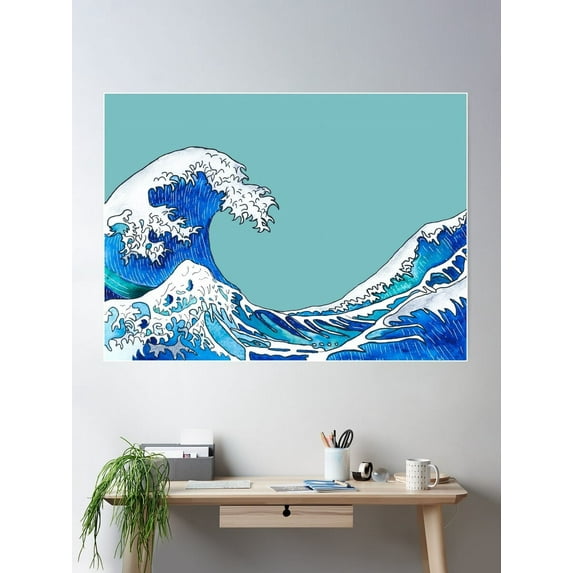 Miluva Tidal Wave Poster Wall Art, Modern Wall Decor For Living Room ...