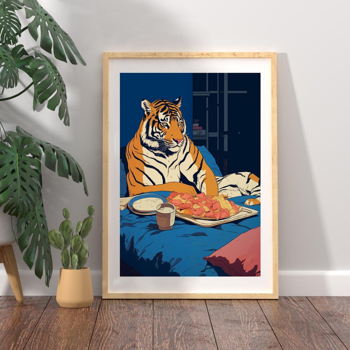 Miluva Tiger Print, Retro Bedroom Decor, Tiger Wall Art, 70S Poster ...