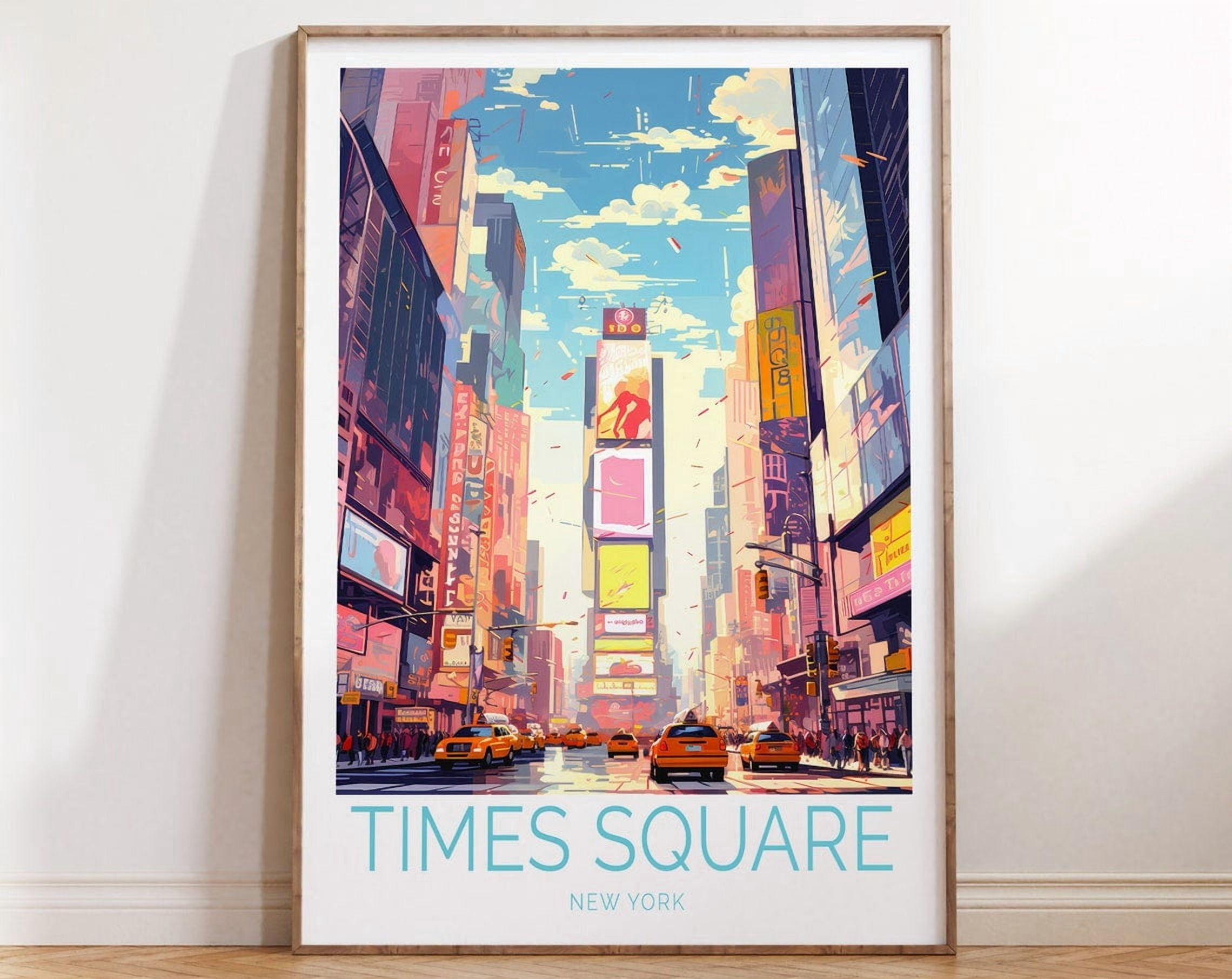 Miluva Times Square Travel Poster New York Travel Poster, New York ...