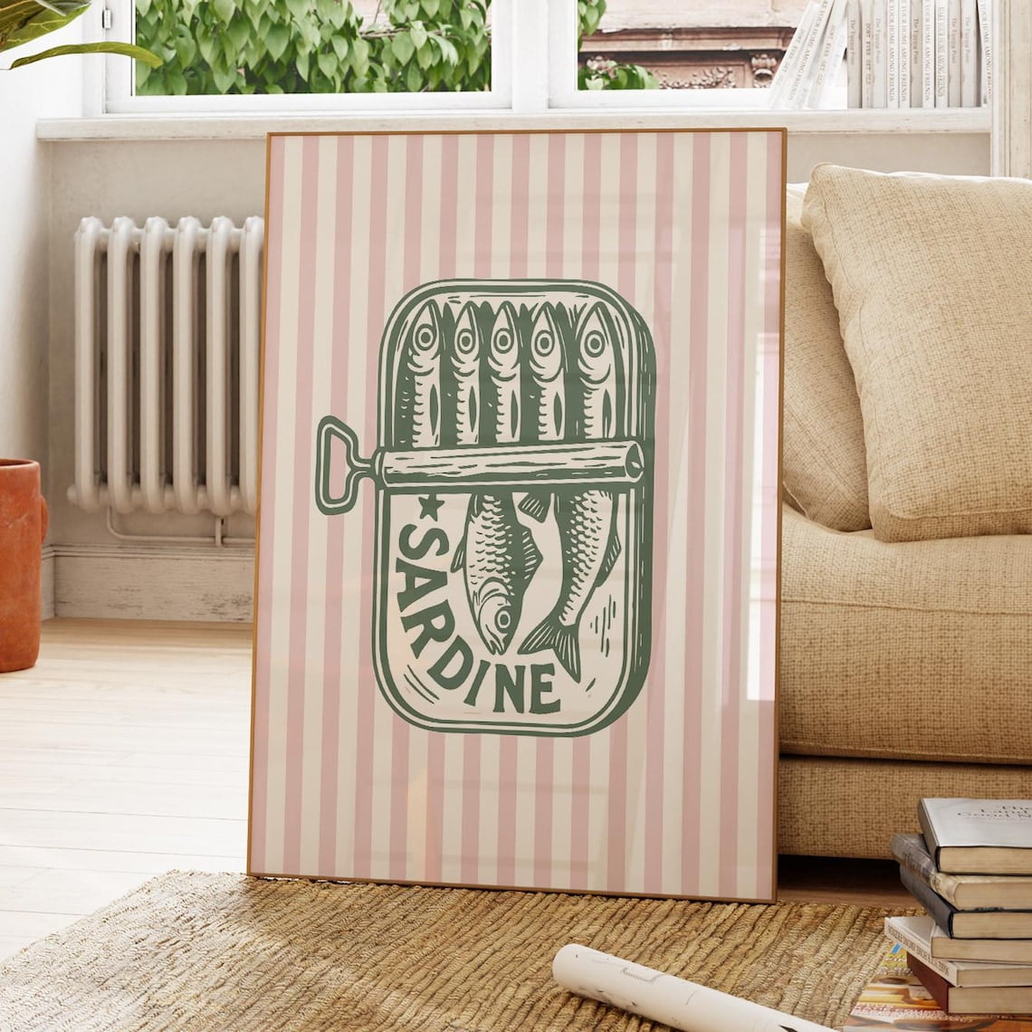 Miluva Tinned Sardines Print, Gift Sardines Seafood Kitchen Aesthetic ...
