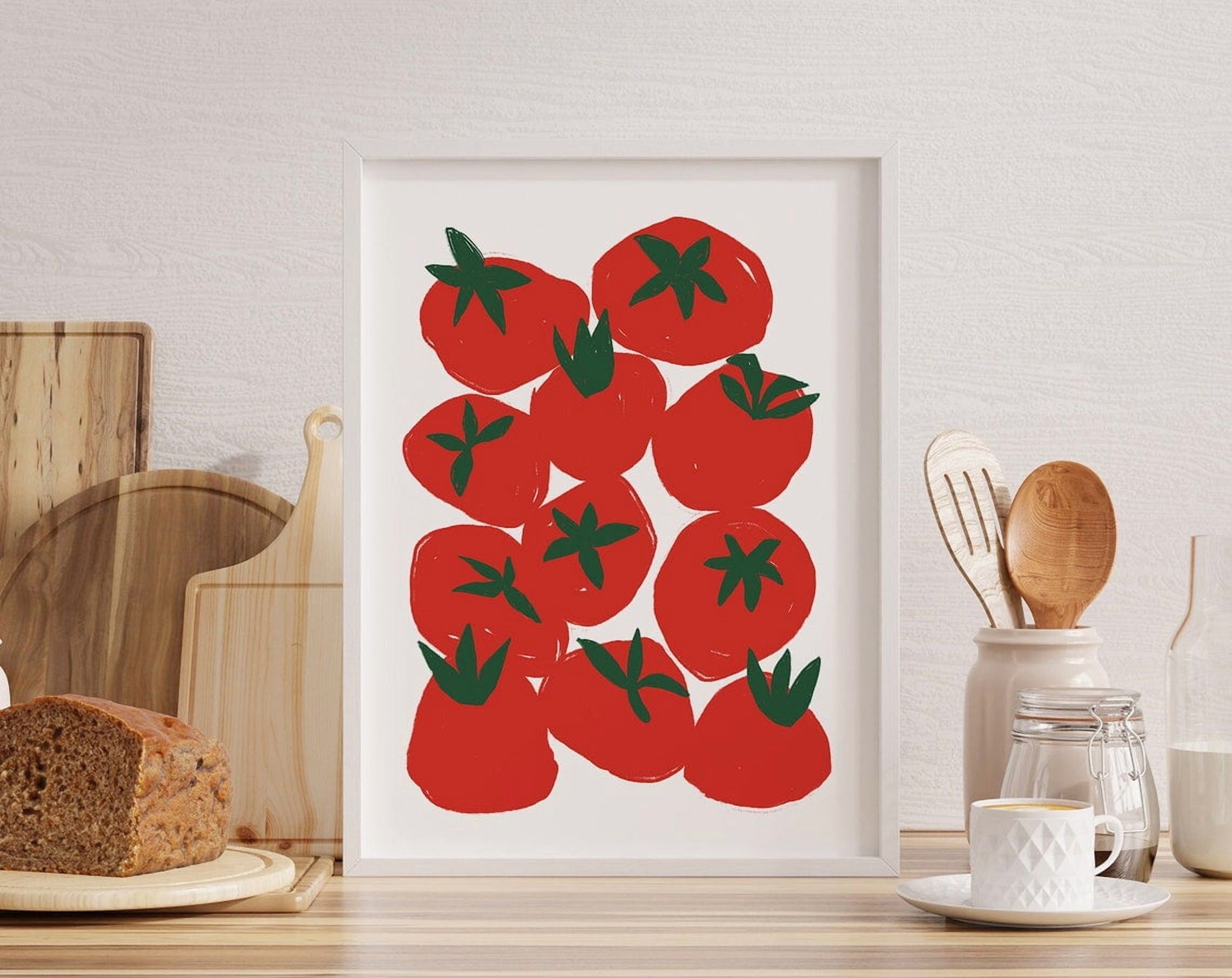 Miluva Tomatoes Poster Poster Kitchen Wall Art Poster Mid-Century ...