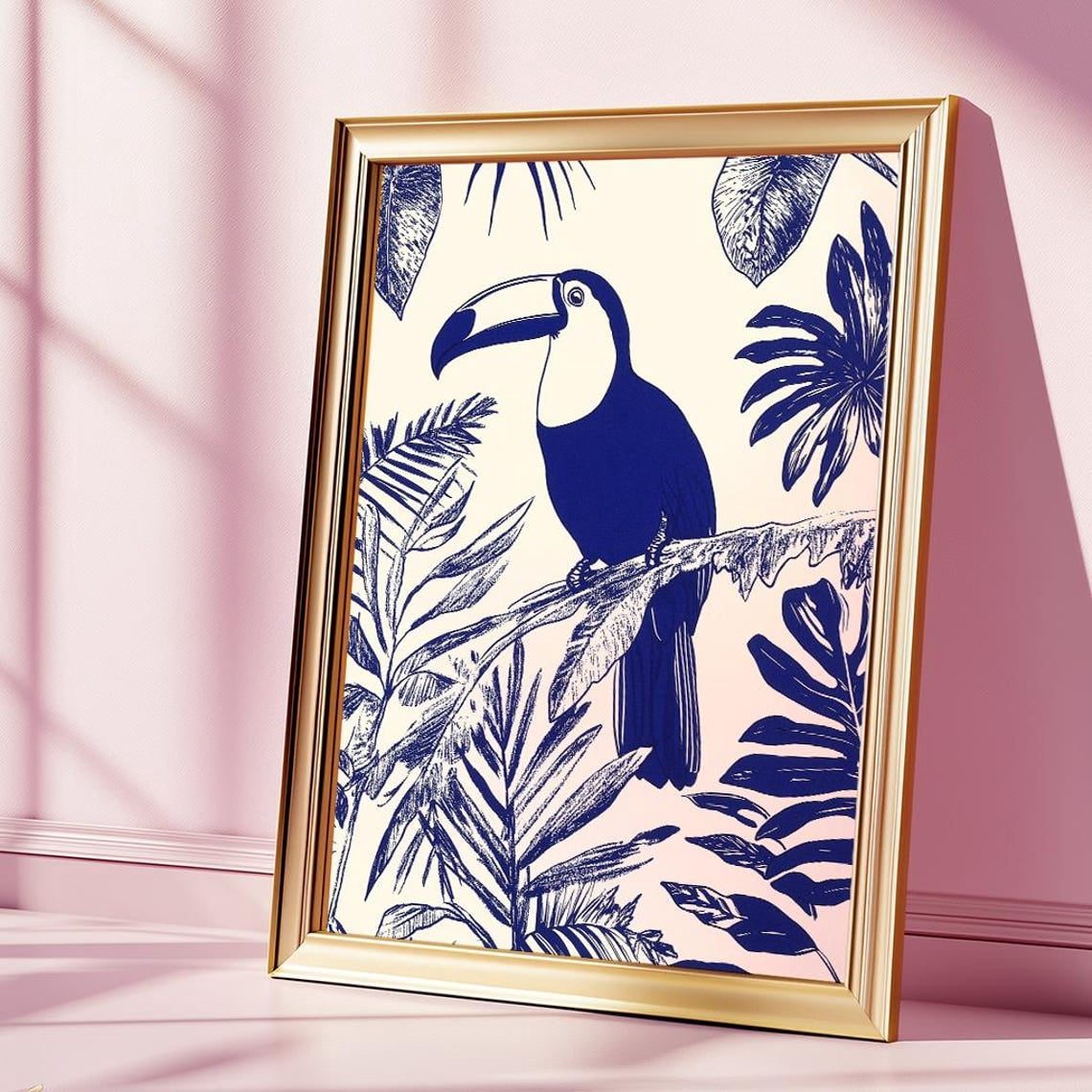 Miluva Toucan Linocut Poster, Jungle Wall Art, Tropical Bird Poster ...