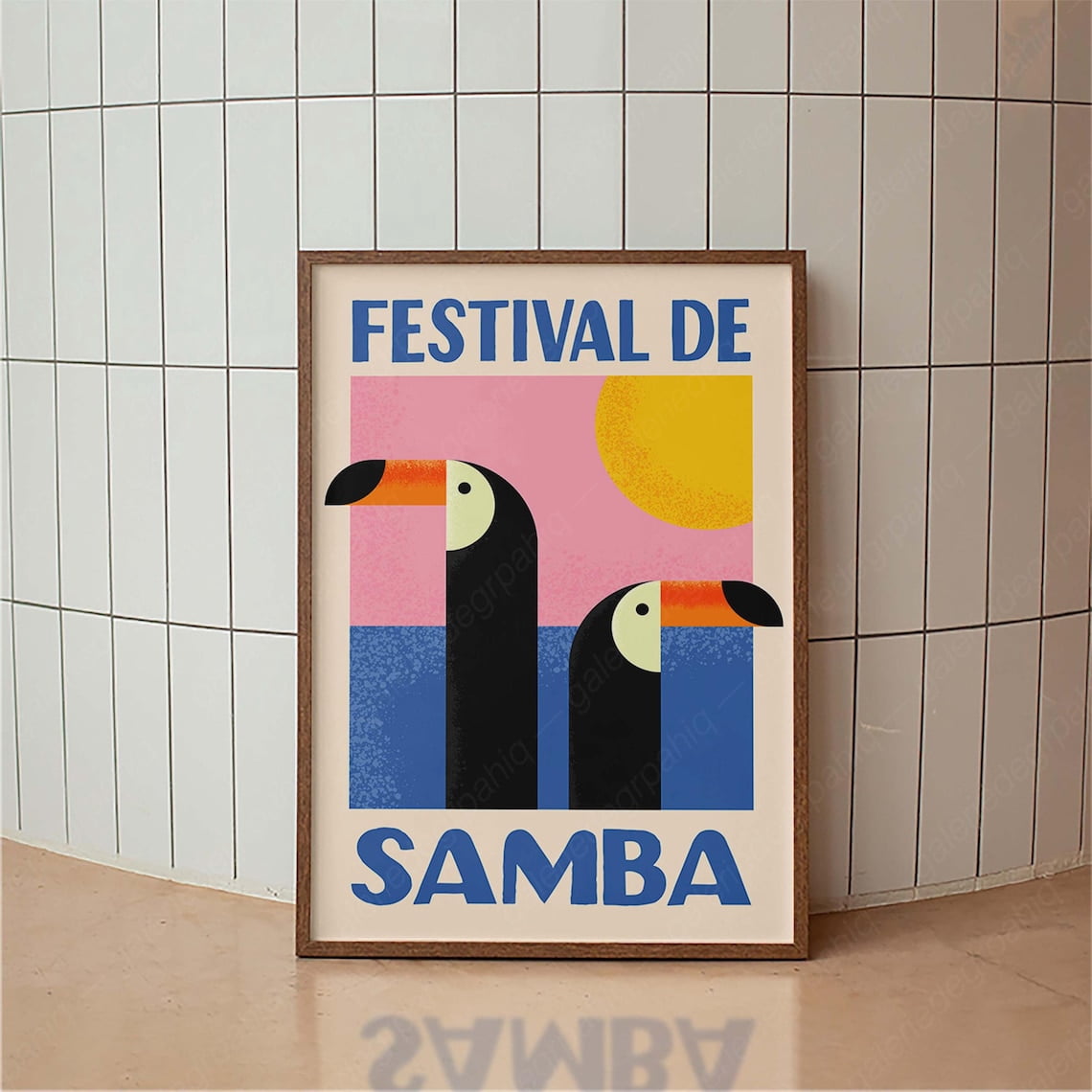 Miluva Toucan Samba Festival Poster, Vintage Mid Century Modern Art ...