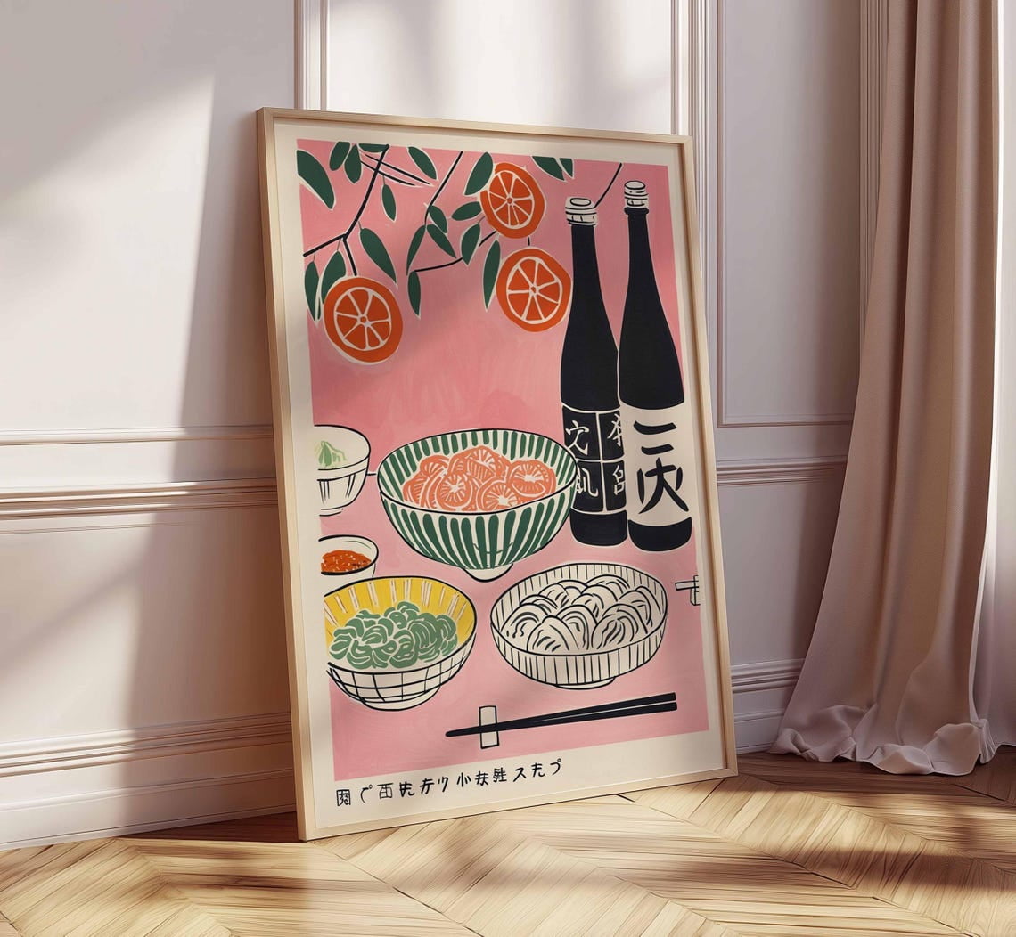Miluva Traditional Japanese Food Poster, Japanese Cuisine Print ...