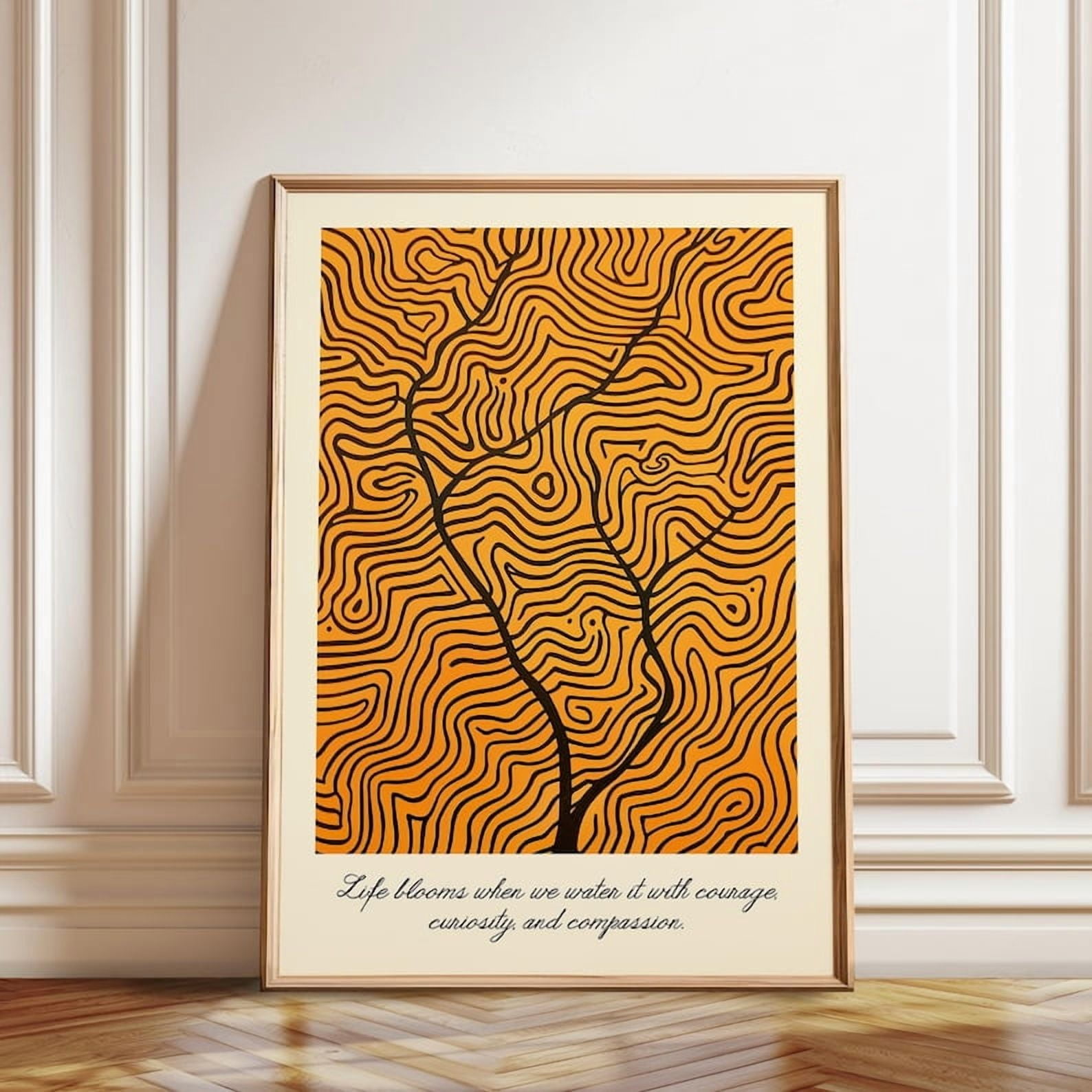 Miluva Tree Inspired Line Drawing Art Print - Abstract Growth ...
