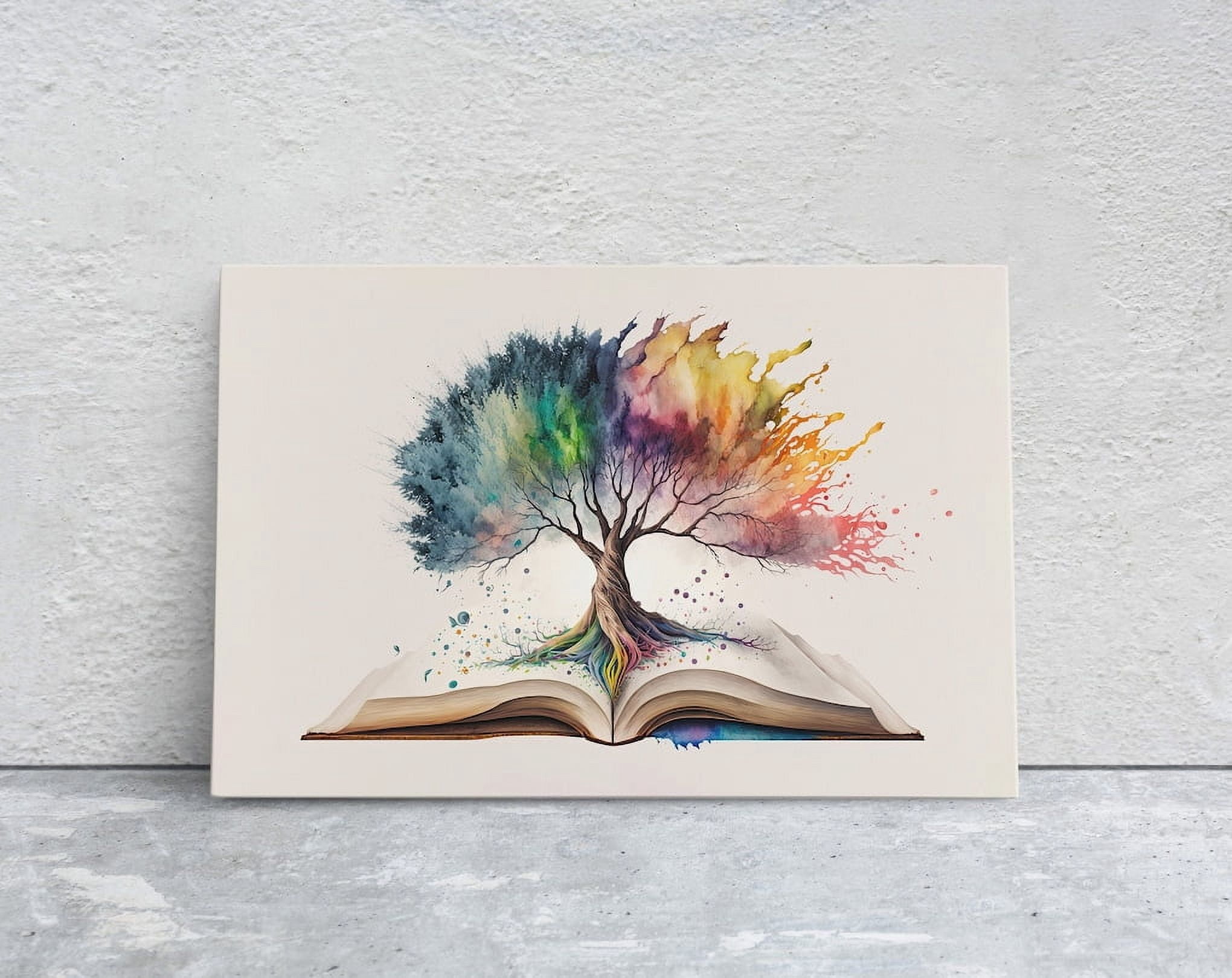Miluva Tree Of Knowledge Art Print, Book, Library ,Decor For Living ...