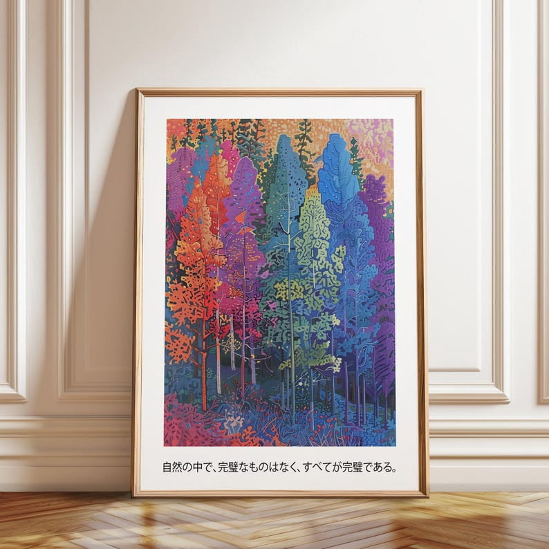 Miluva Trees Art Print - Colorful Forest Landscape Poster - Trees ...