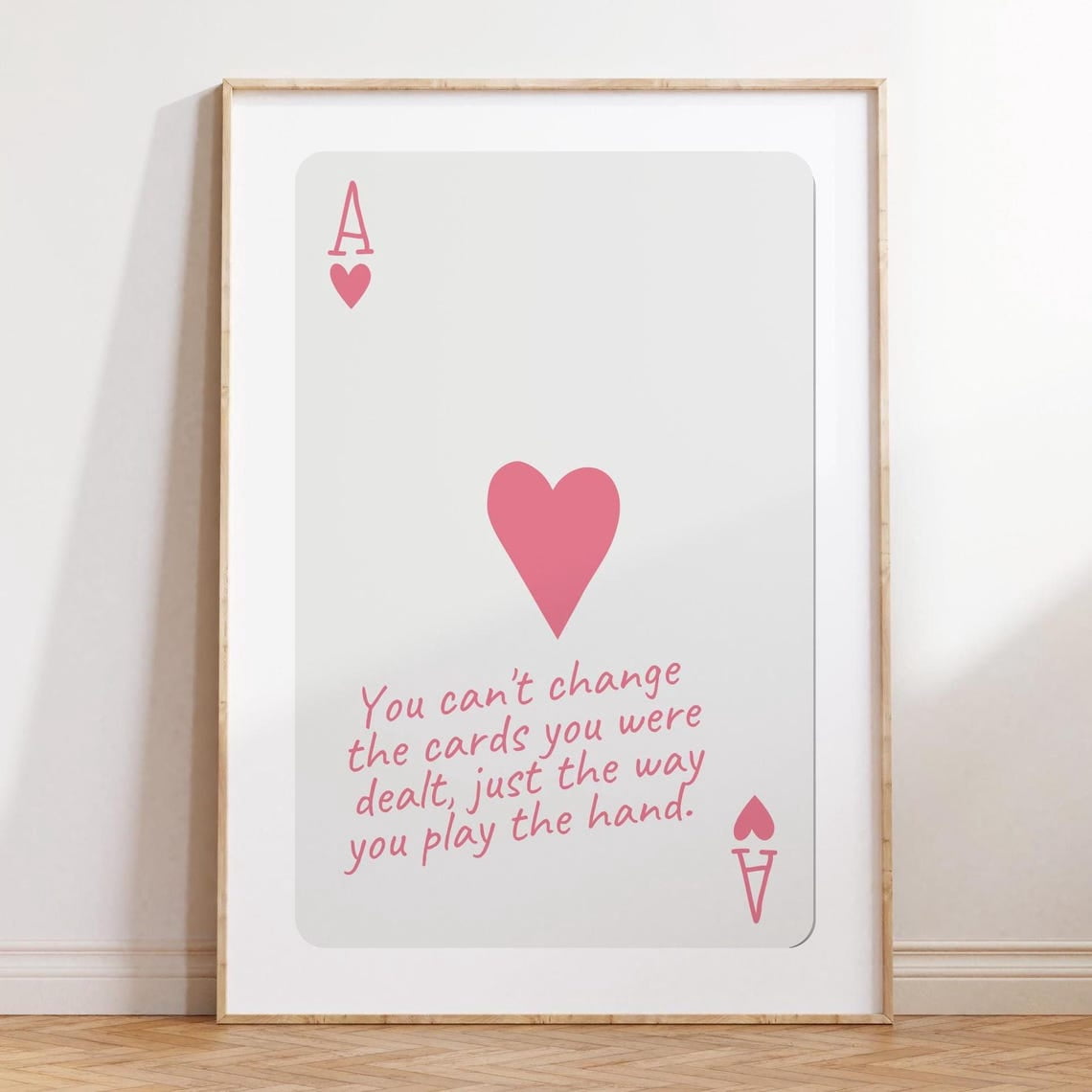 Miluva Trendy Ace Card Print Pink Ace Of Hearts Print Aesthetic Playing ...