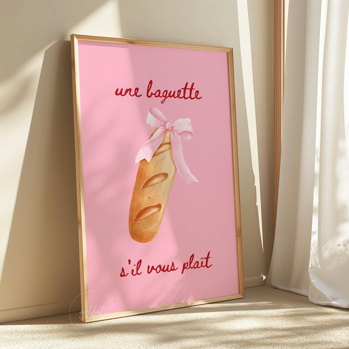 Miluva Trendy Baguette Poster, Breakfast Print, Coquette Room Decor ...