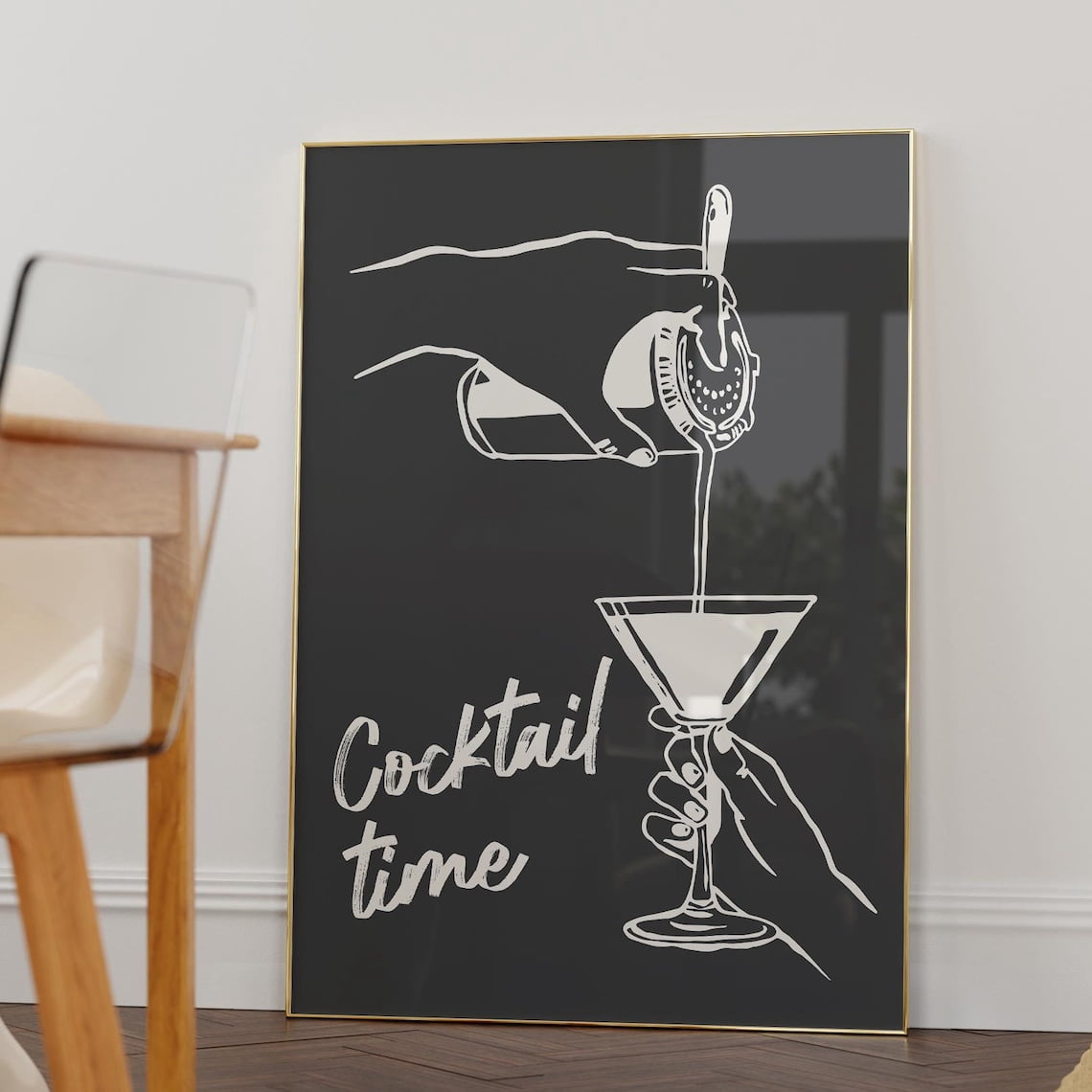 Miluva Trendy Bar Cart Wall Art, Cheers Print, Cocktail Time Poster ...