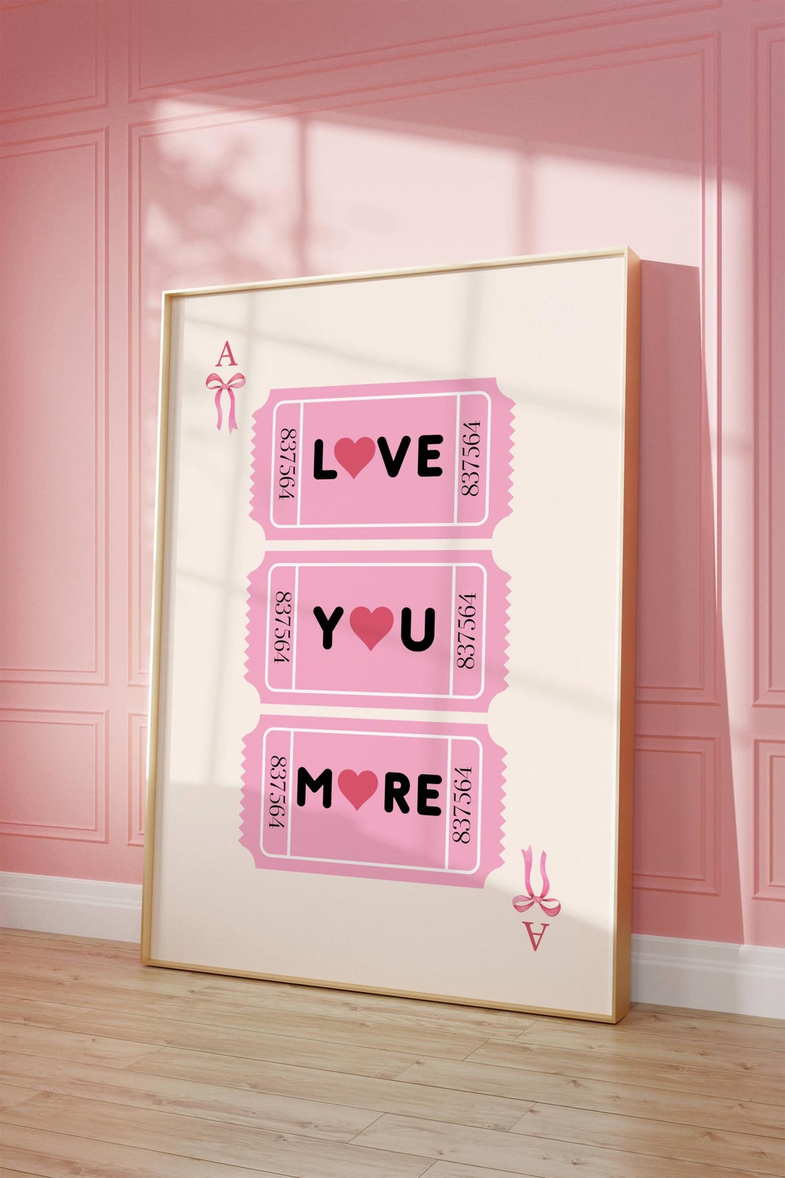 Miluva Trendy Retro Love Ticket Wall Art,Love You More Print,Retro Ace ...