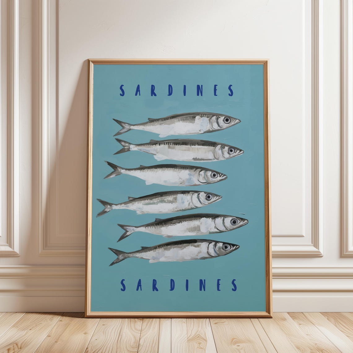 Miluva Trendy Sardines Wall Art, Retro Fish Poster, Bold Minimal Print ...