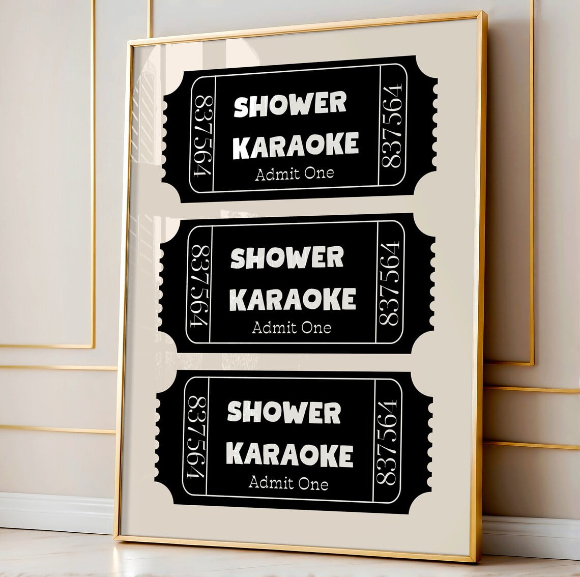 Miluva Trendy Shower Karaoke Ticket Blue Print,Bathroom Aesthetic ...