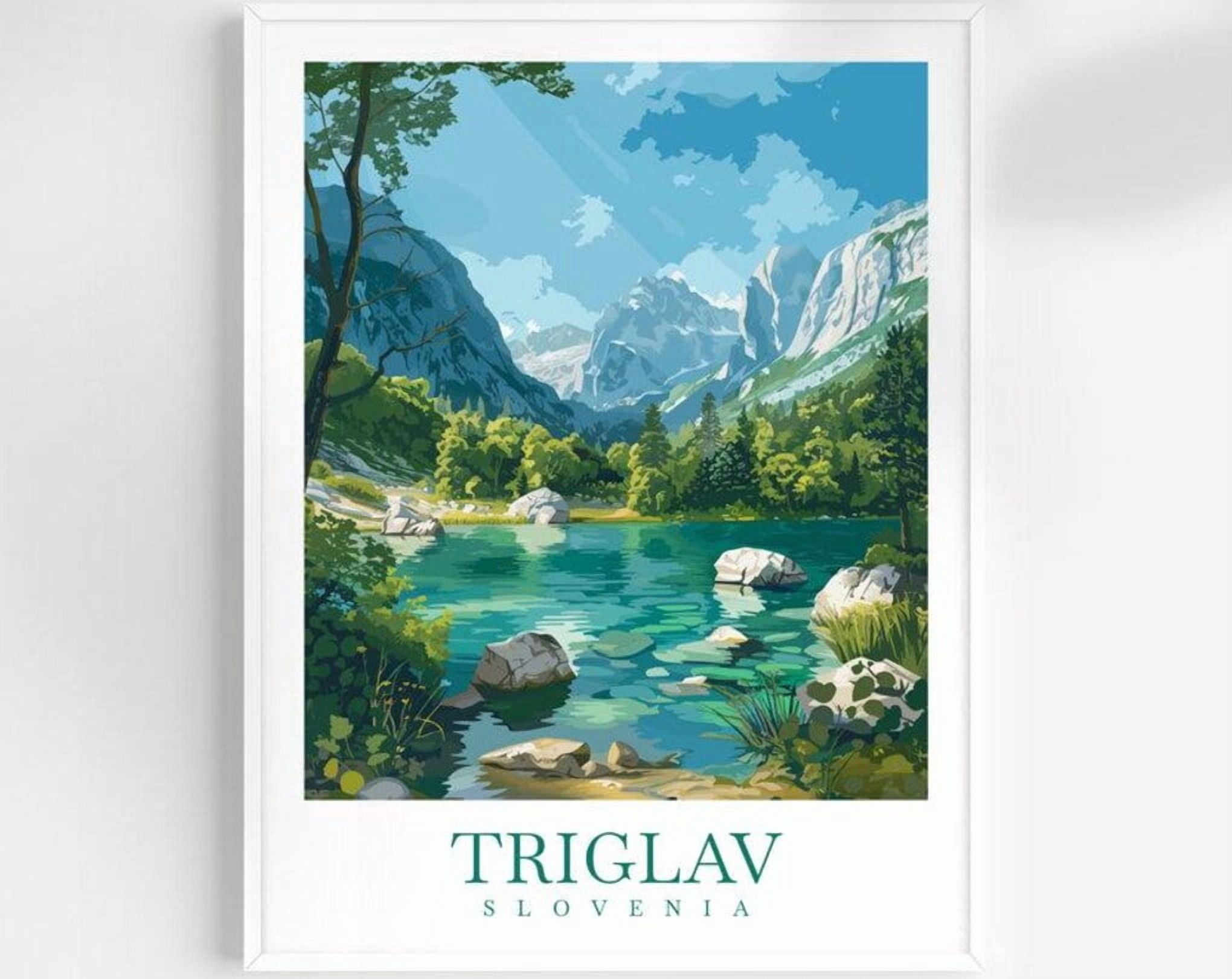 Miluva Triglav Travel Print Wall Art Triglav Slovenia Wall Hanging Home ...