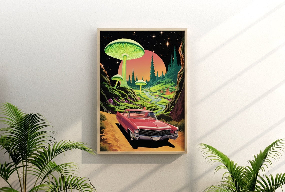 Miluva Trippy Trip 5 ( Trippy Art Print, Retro Surrealism, Vintage Wall ...