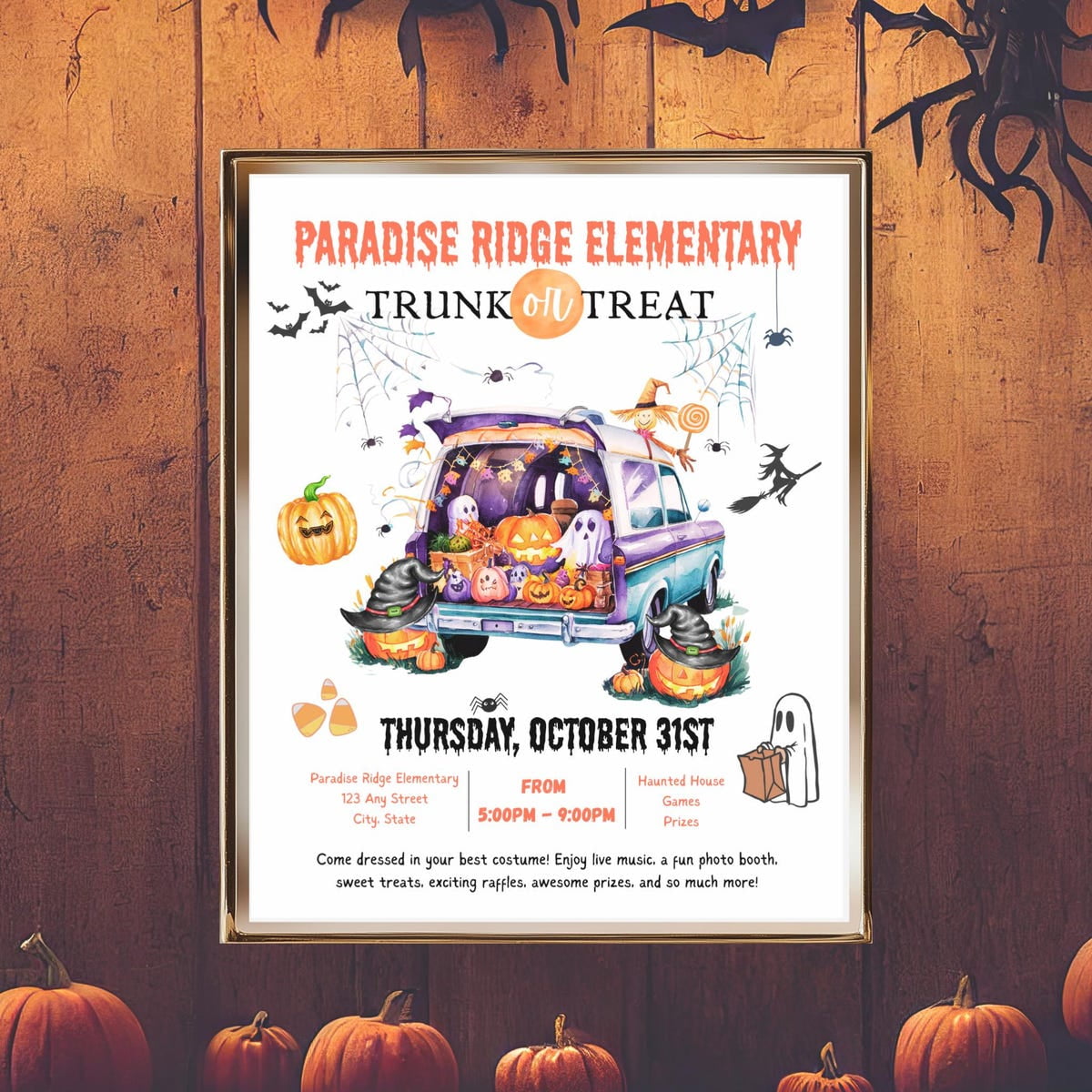 Miluva Trunk or treat flyer template – Editable school fall festival ...