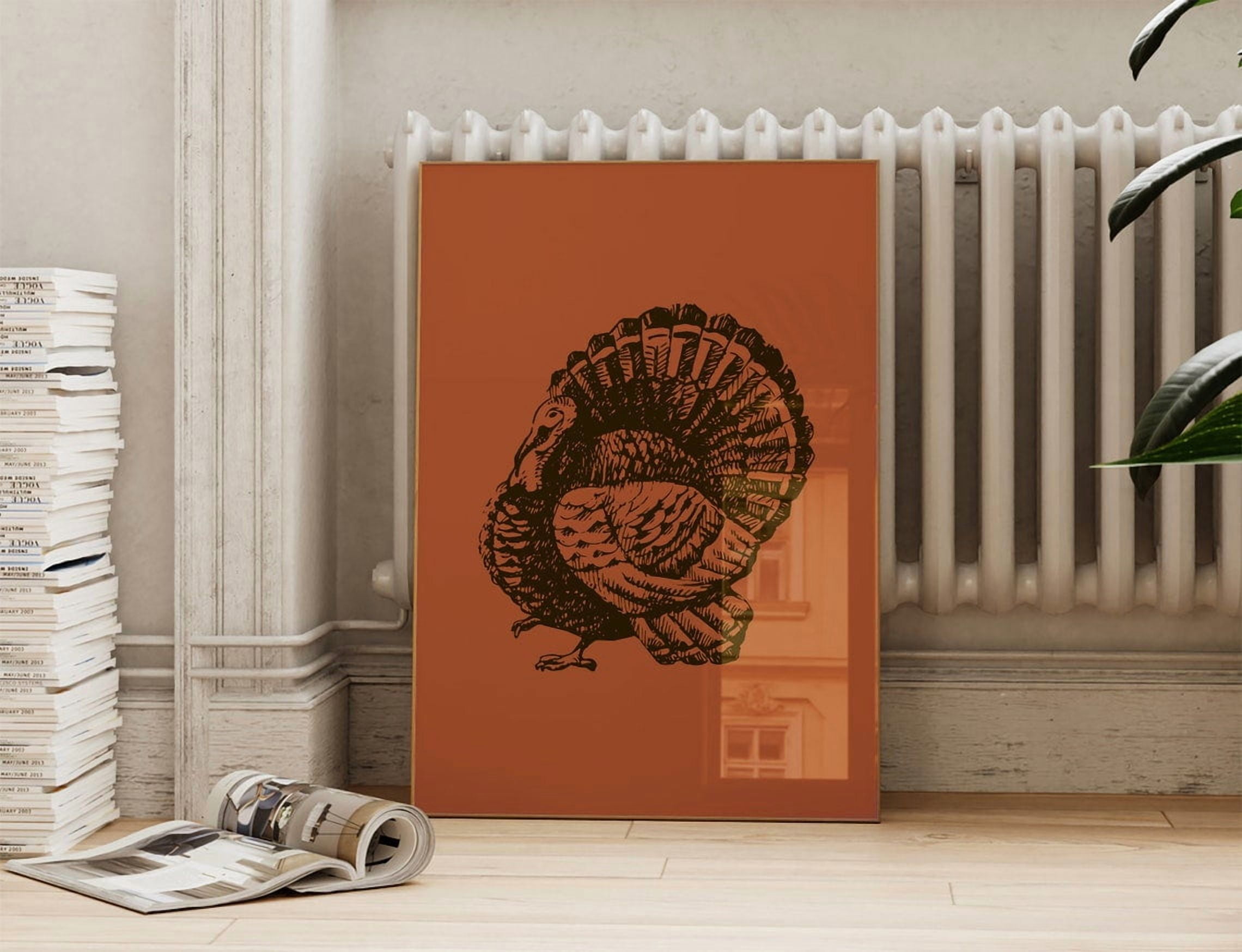 Miluva Turkey Print Thanksgiving Poster Friendsgiving Wall Decor Autumn ...