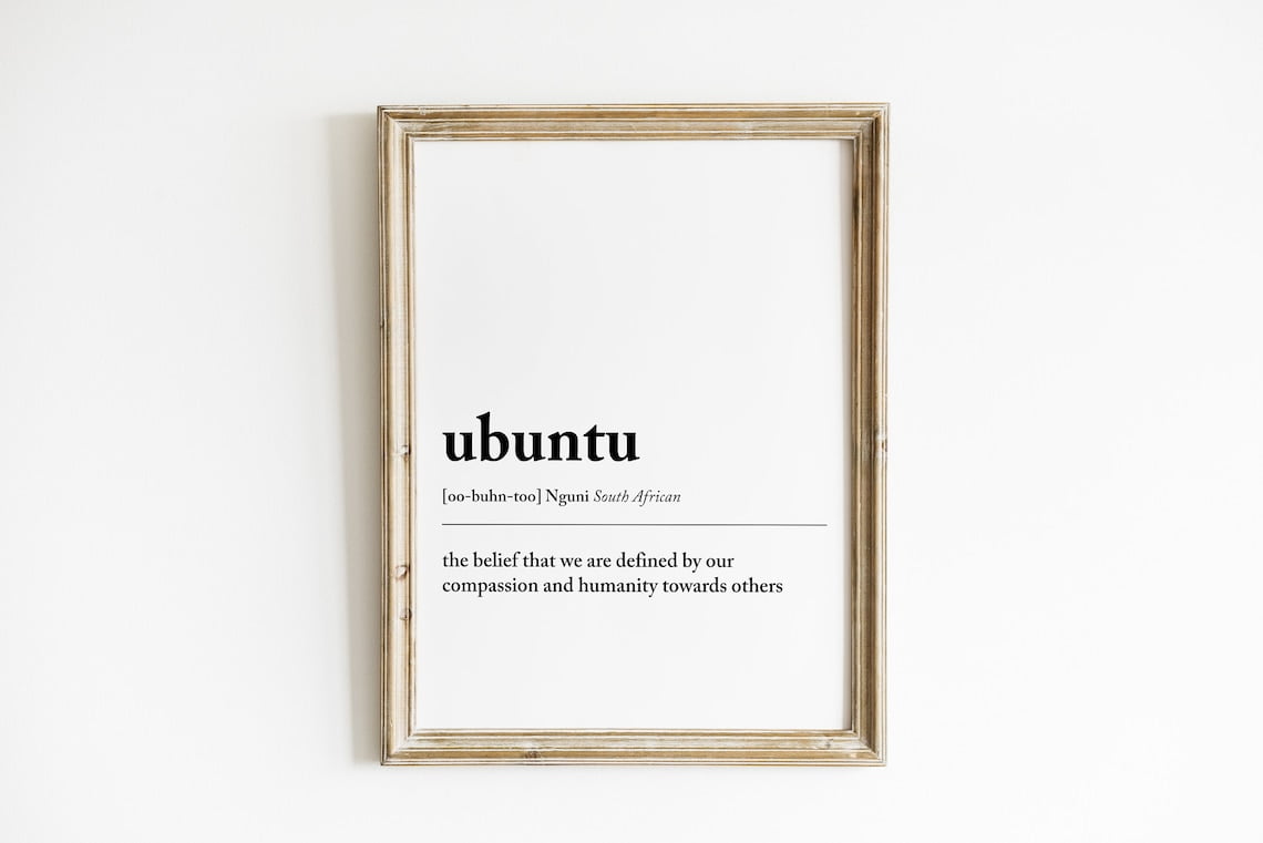 Miluva Ubuntu Definition Print South Africa Nguni Art Ubuntu Wall Art ...