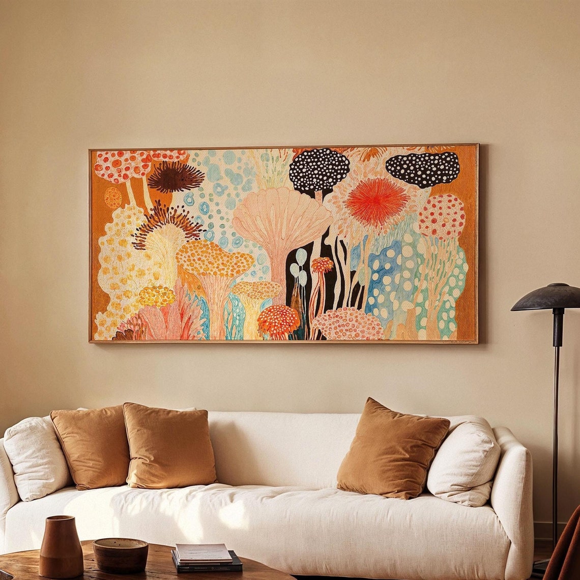 Miluva Un Print Kusama Inspired Abstract Dotted Botanical Art Modern ...