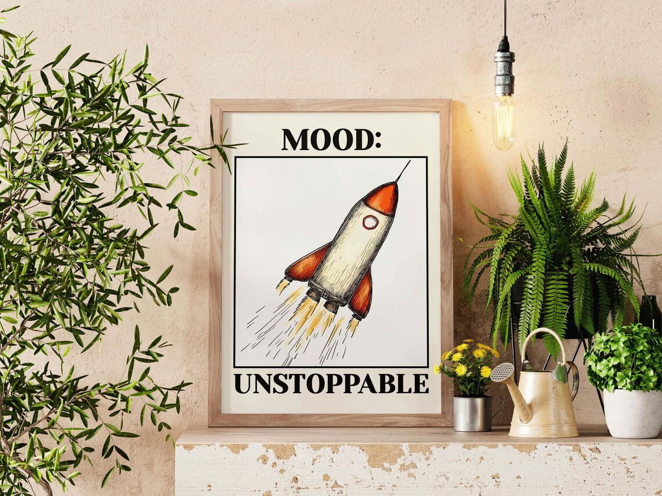 Miluva Unstoppable Rocket Wall Art, Motivational Dopamine Decor Poster ...