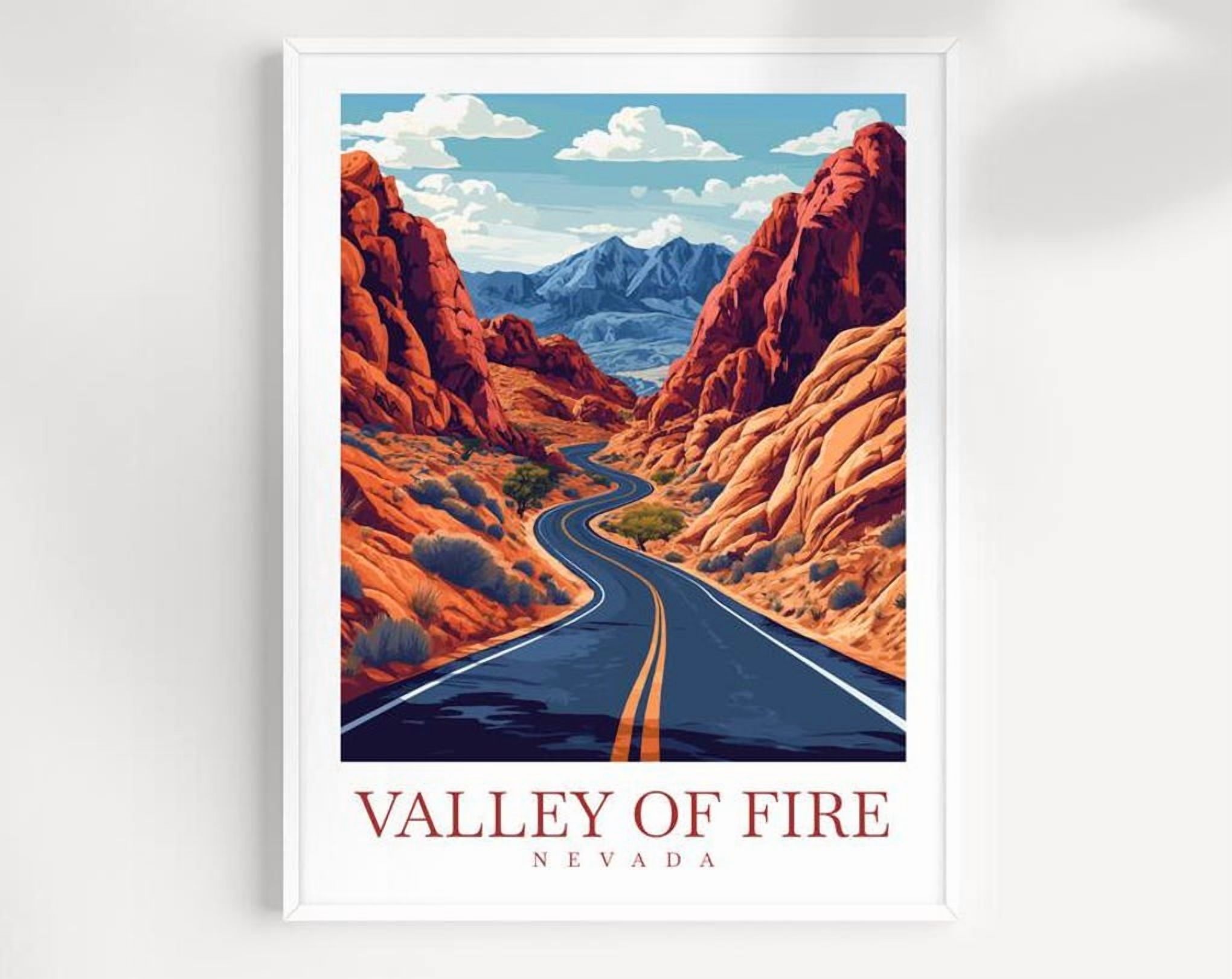 Miluva Valley Of Fire Art Travel Print Nevada Wall Art Valley Of Fire ...