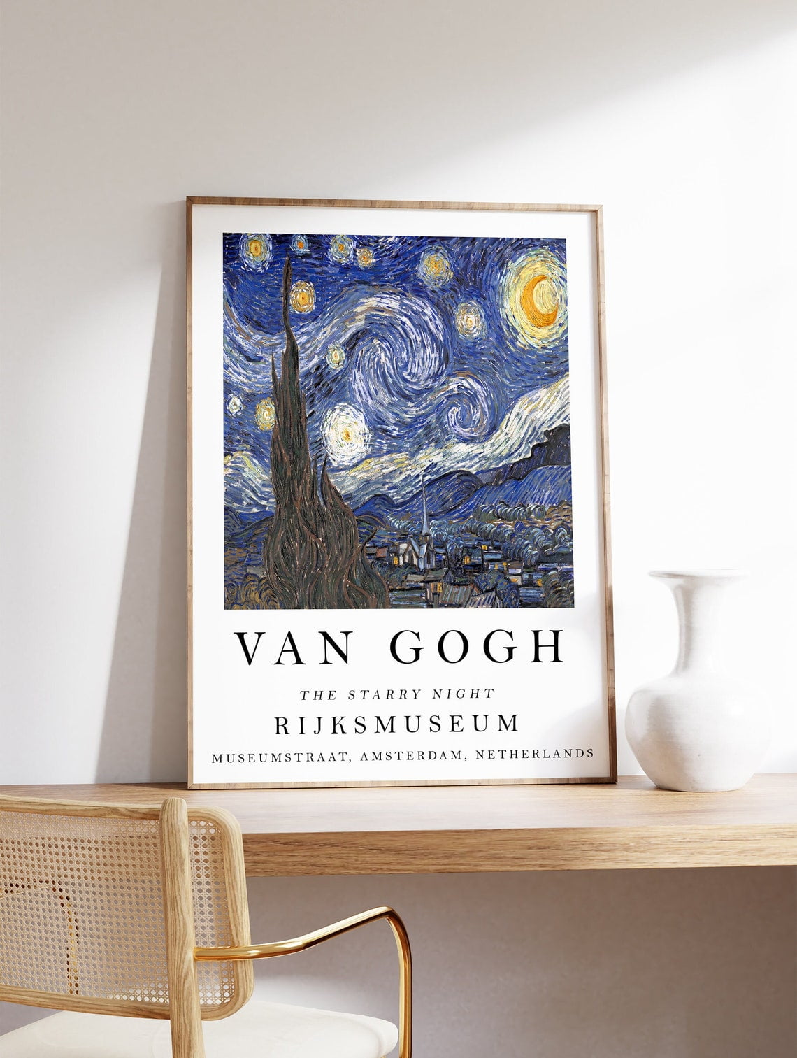 Miluva Van Gogh Exhibition Poster, The Starry Night, Wall Art Decor ...