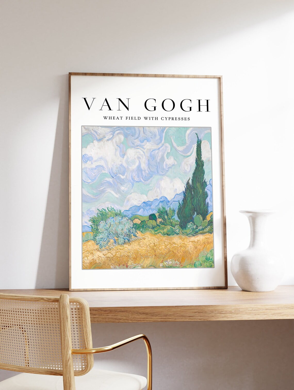 Miluva Van Gogh Exhibition Poster, Wheat Field With Cypresses, Van Gogh ...