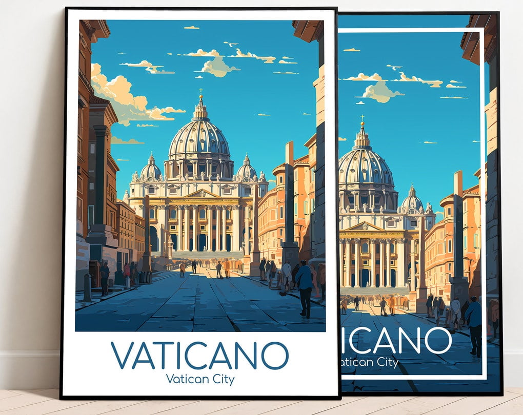Miluva Vatican Travel Poster Vatican Poster Wall Art Vatican City Rome ...