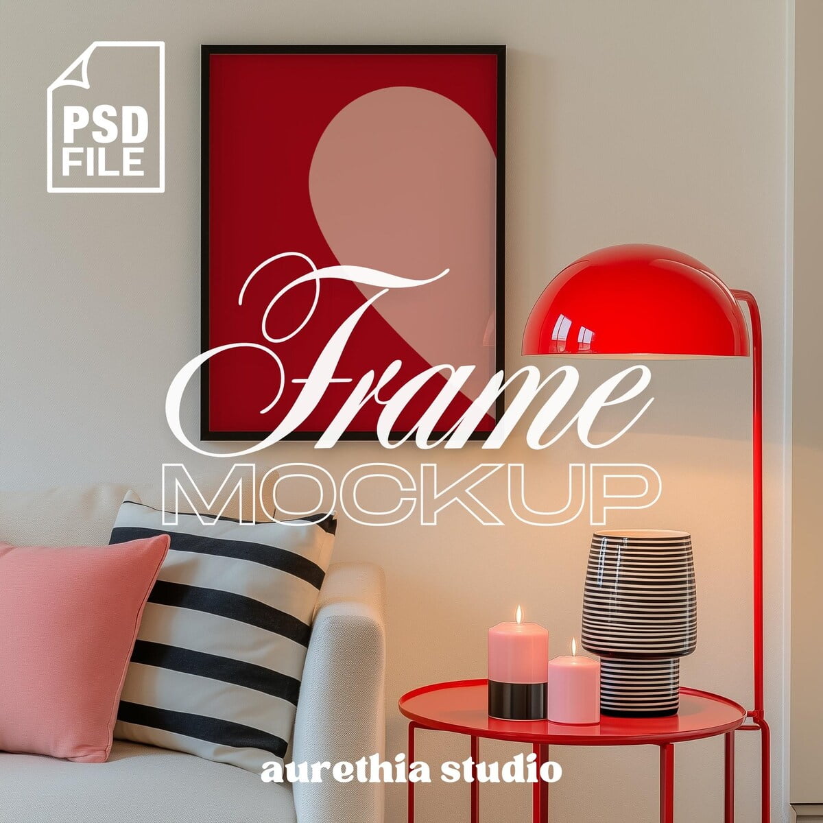 Miluva Vertical Psd Frame Mockup Living Room Frame Art Display Home ...