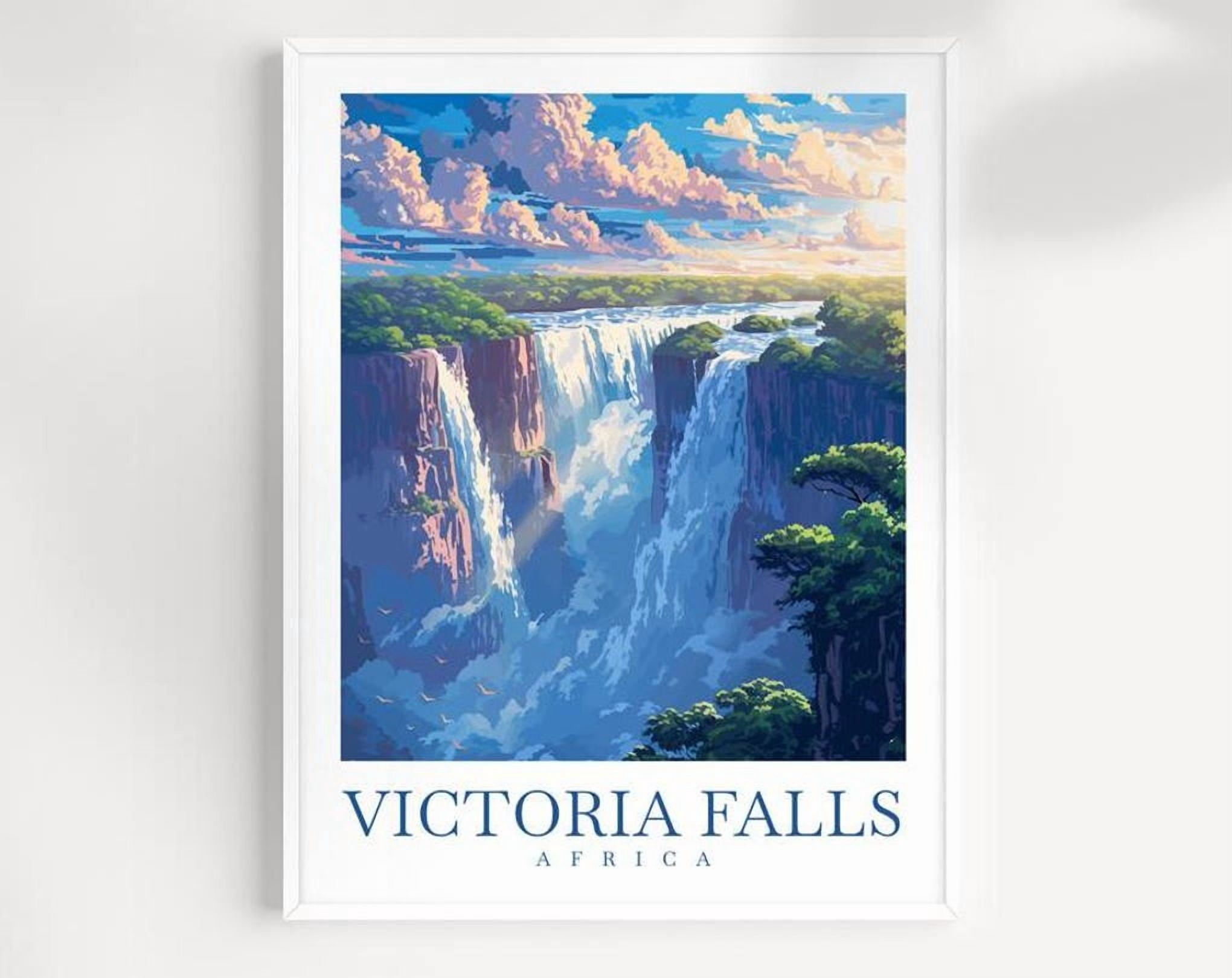 Miluva Victoria Falls Travel Print Africa Poster Wall Art Victoria ...