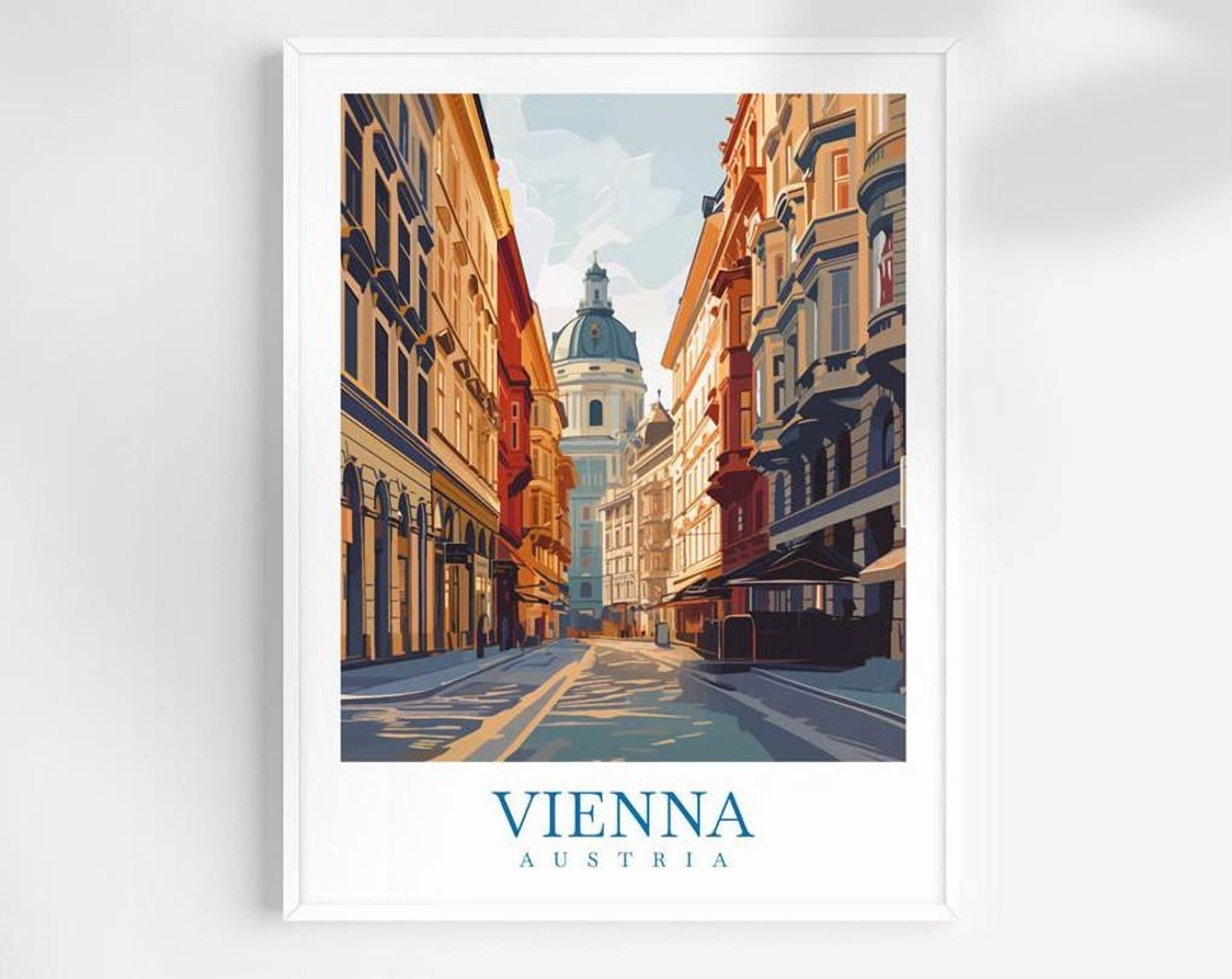 Miluva Vienna Travel Print Wall Art Austria Wall Hanging Home ...