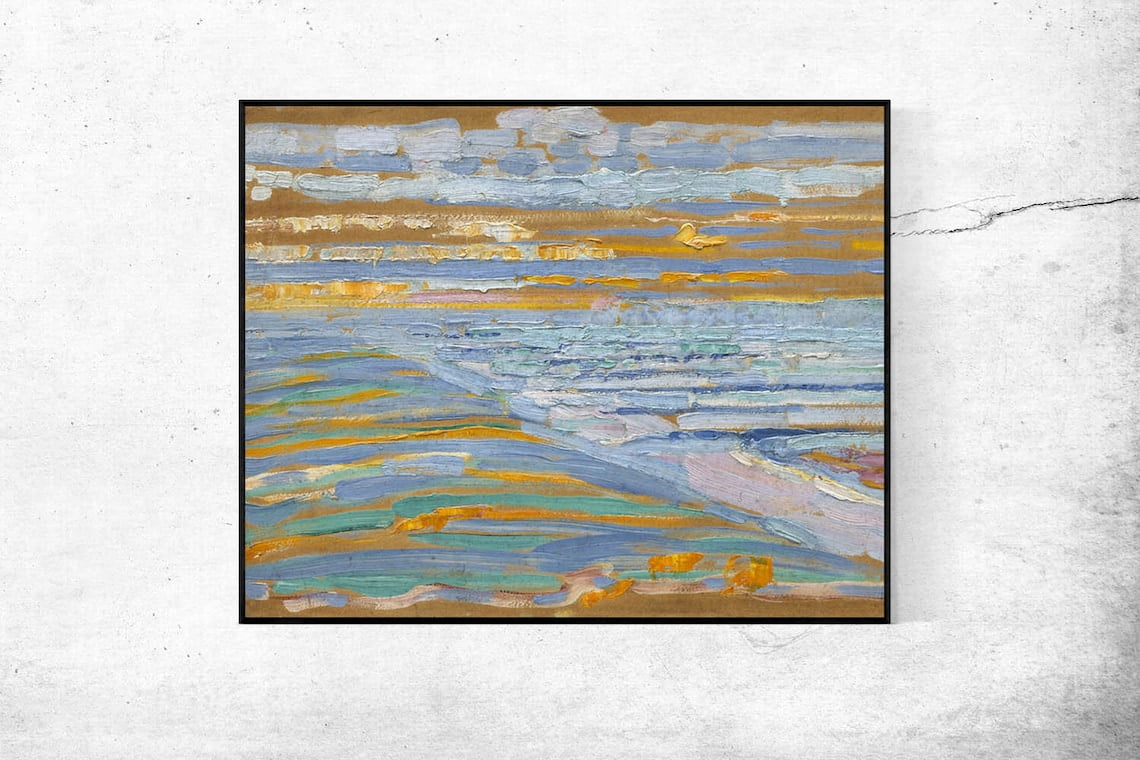 Miluva View From The Dunes With Beach And Piers,Domburg-Piet Mondrian,Giclee Print,Bauhaus Wall ...