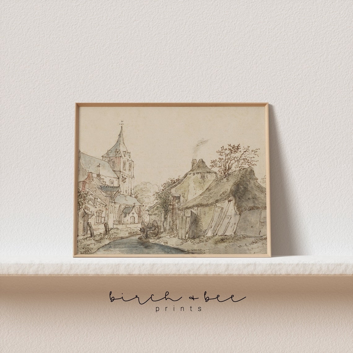 Miluva Village Drawing Wall Art Vintage Dutch Town Wall Art #56 Wall ...