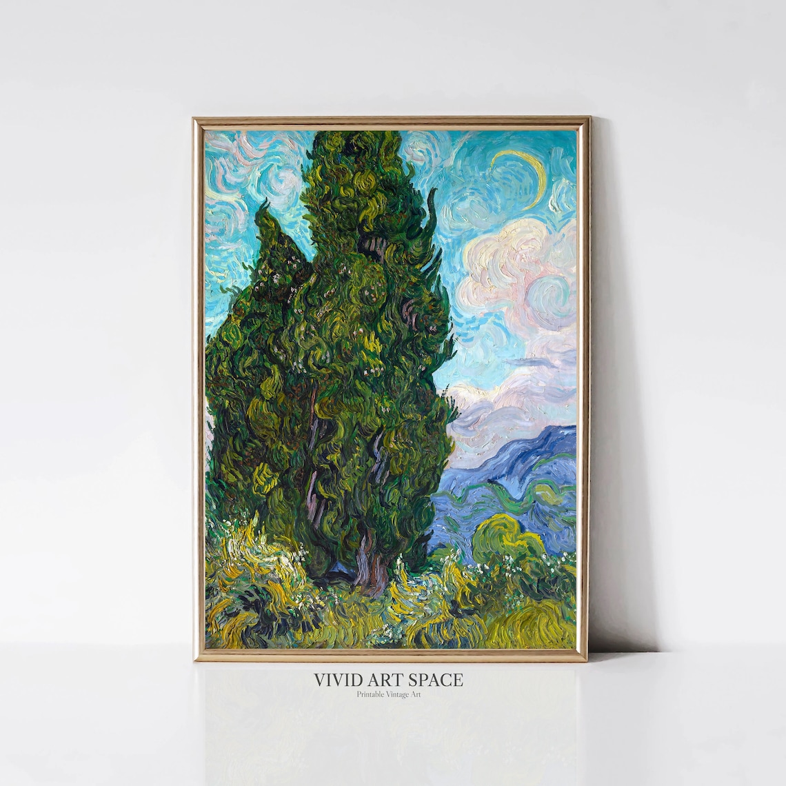 Miluva Vincent Van Gogh Cypresses French Impressionist Landscape ...