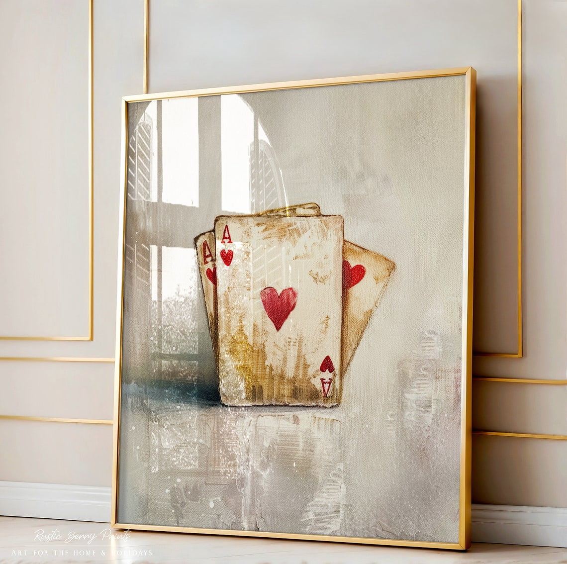 Miluva Vintage Ace Of Hearts Art Print Trendy Wall Art Playing Cards ...