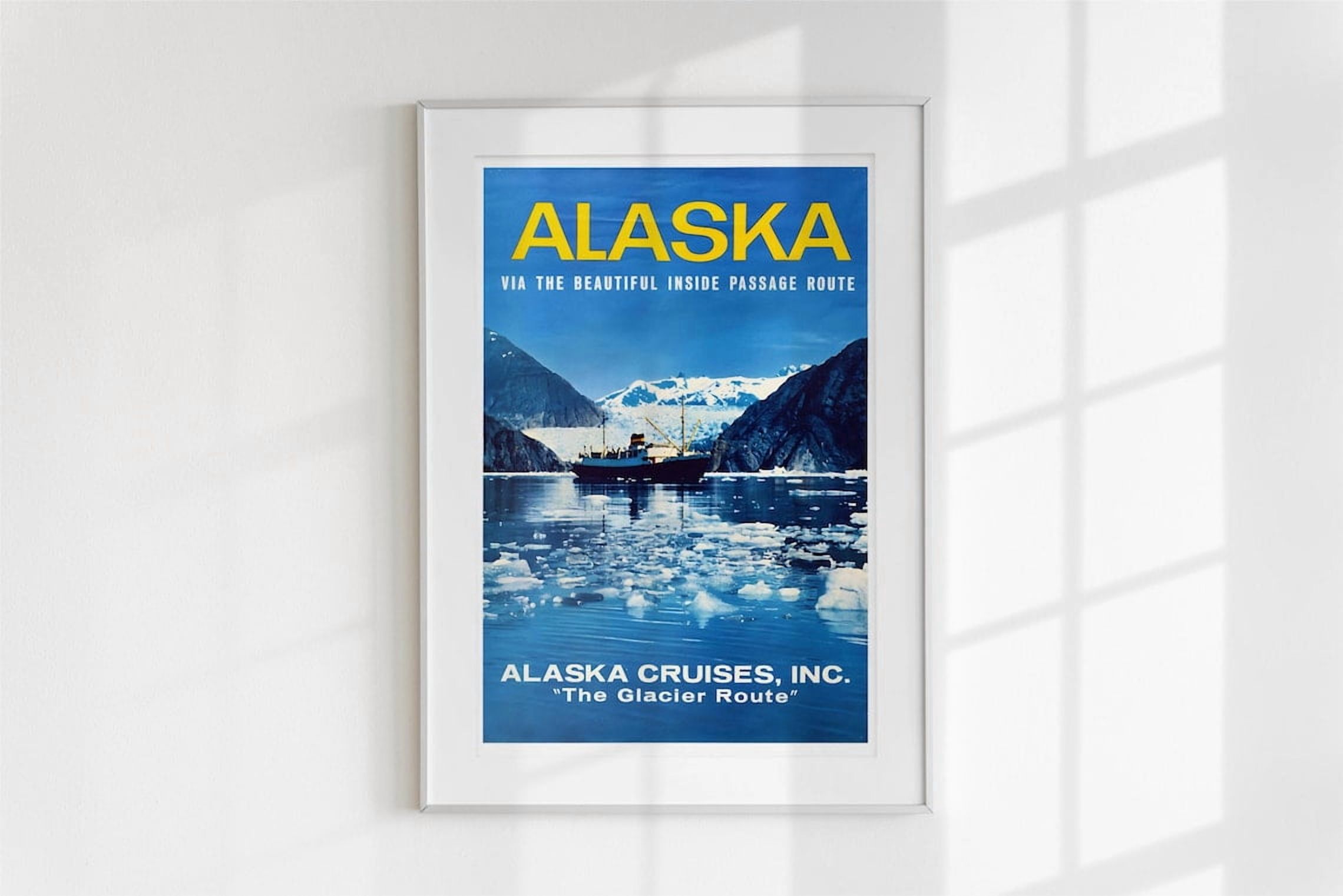 Miluva Vintage Alaska Cruise Poster, Retro Travel Print, Glacier Route ...