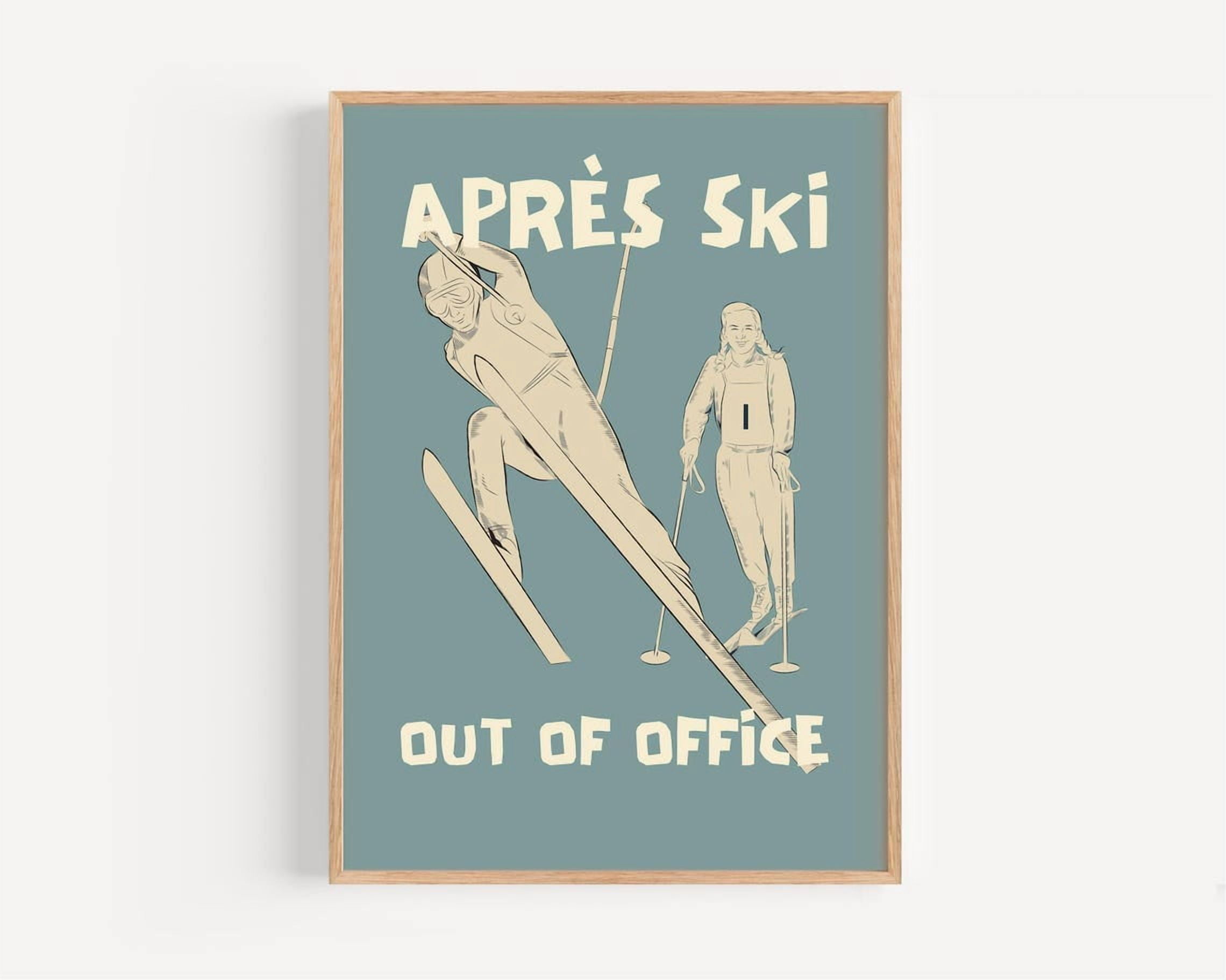 Miluva Vintage AprÃ¨s Ski Digital Wall Art - "Out Of Office" Printable ...