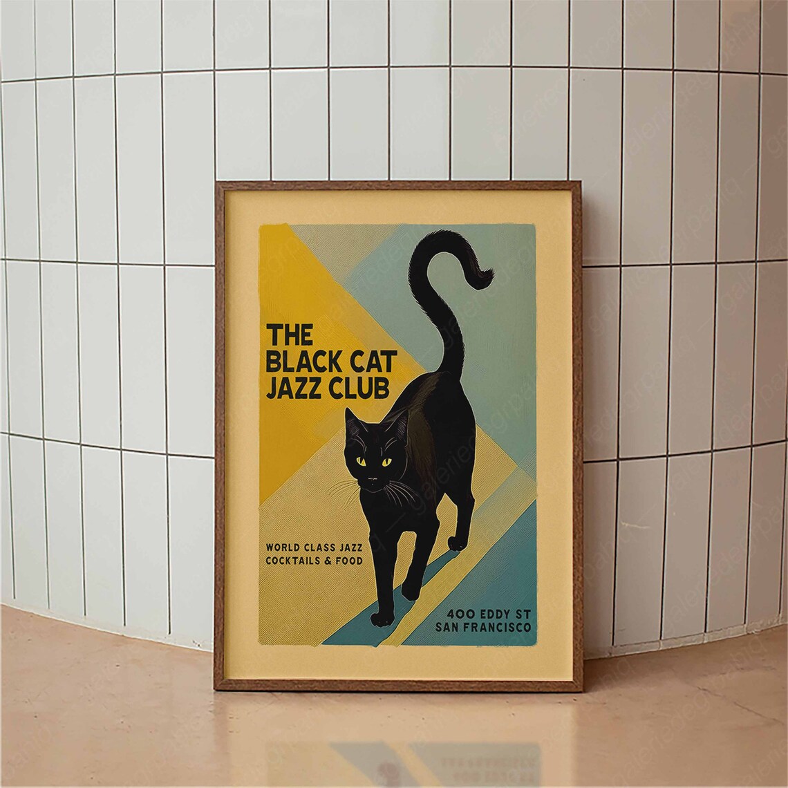 Miluva Vintage Black Cat Jazz Club Poster, Jazz Wall Art, Music Decor ...