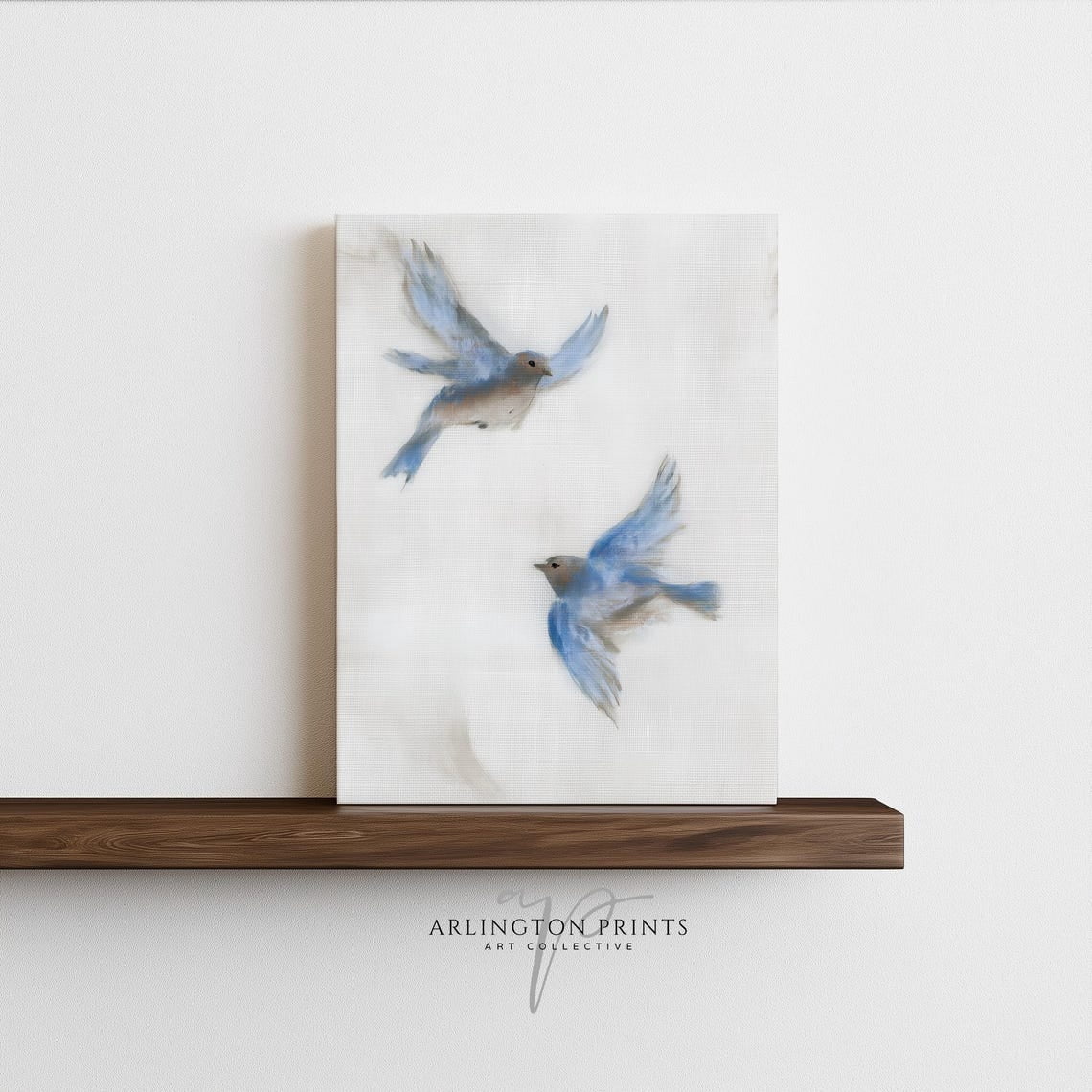 Miluva Vintage Bluebird Wall Art, Printable Birds On Linen Texture ...