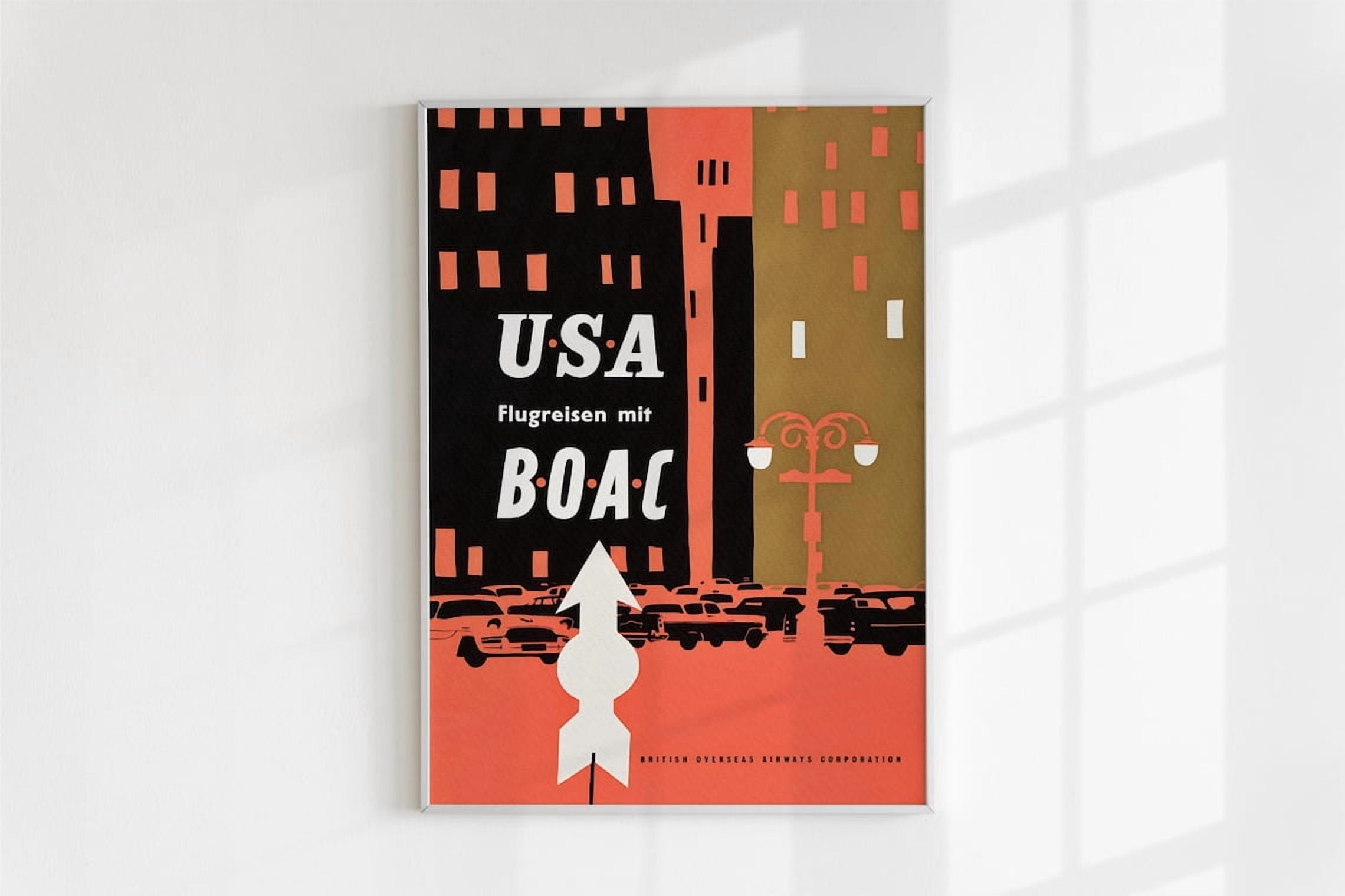 Miluva Vintage Boac Usa Travel Poster Mid-Century Printable Wall Art ...