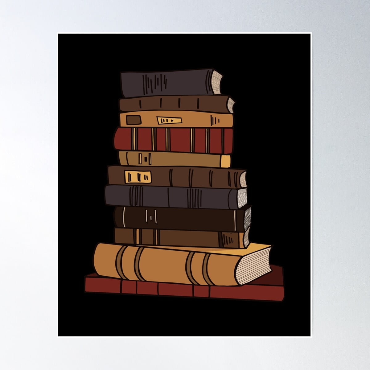 Miluva Vintage Book Stack Poster Wall Art, Modern Wall Decor For Living ...