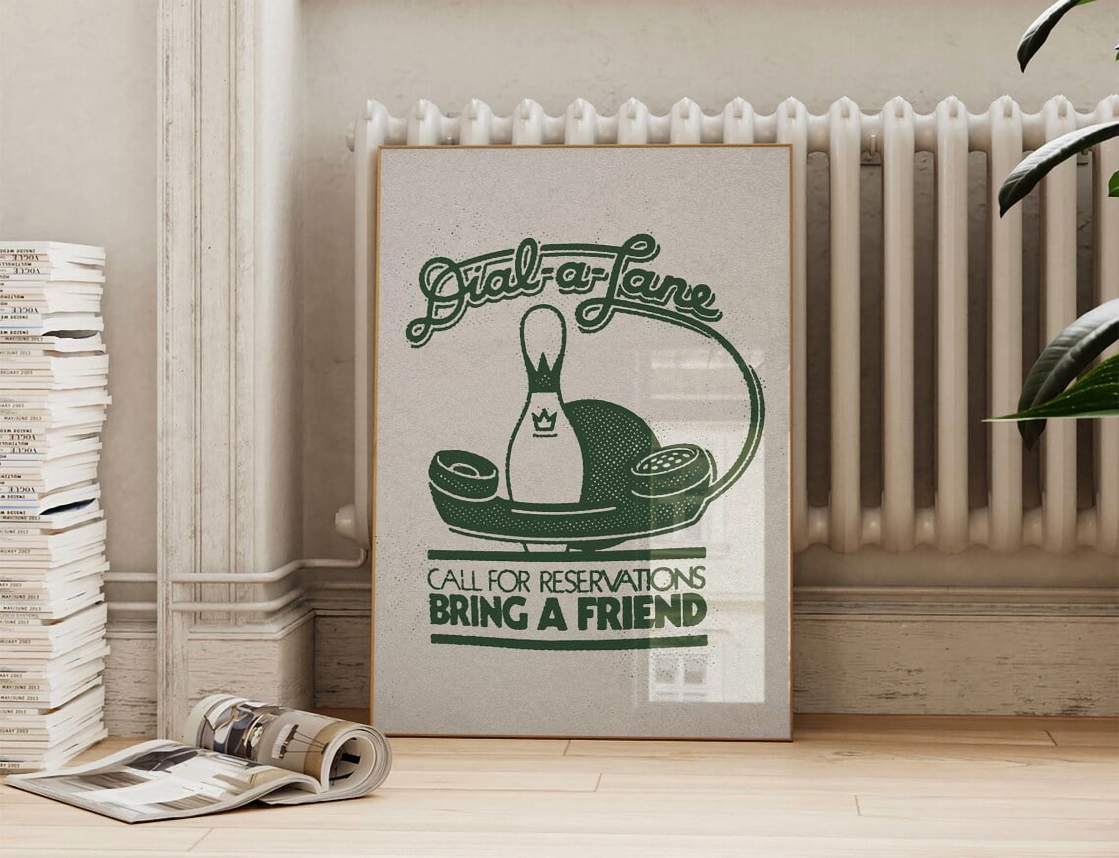Miluva Vintage Bowling Poster Bowling Pin Sign Wall Art Bowling Alley ...