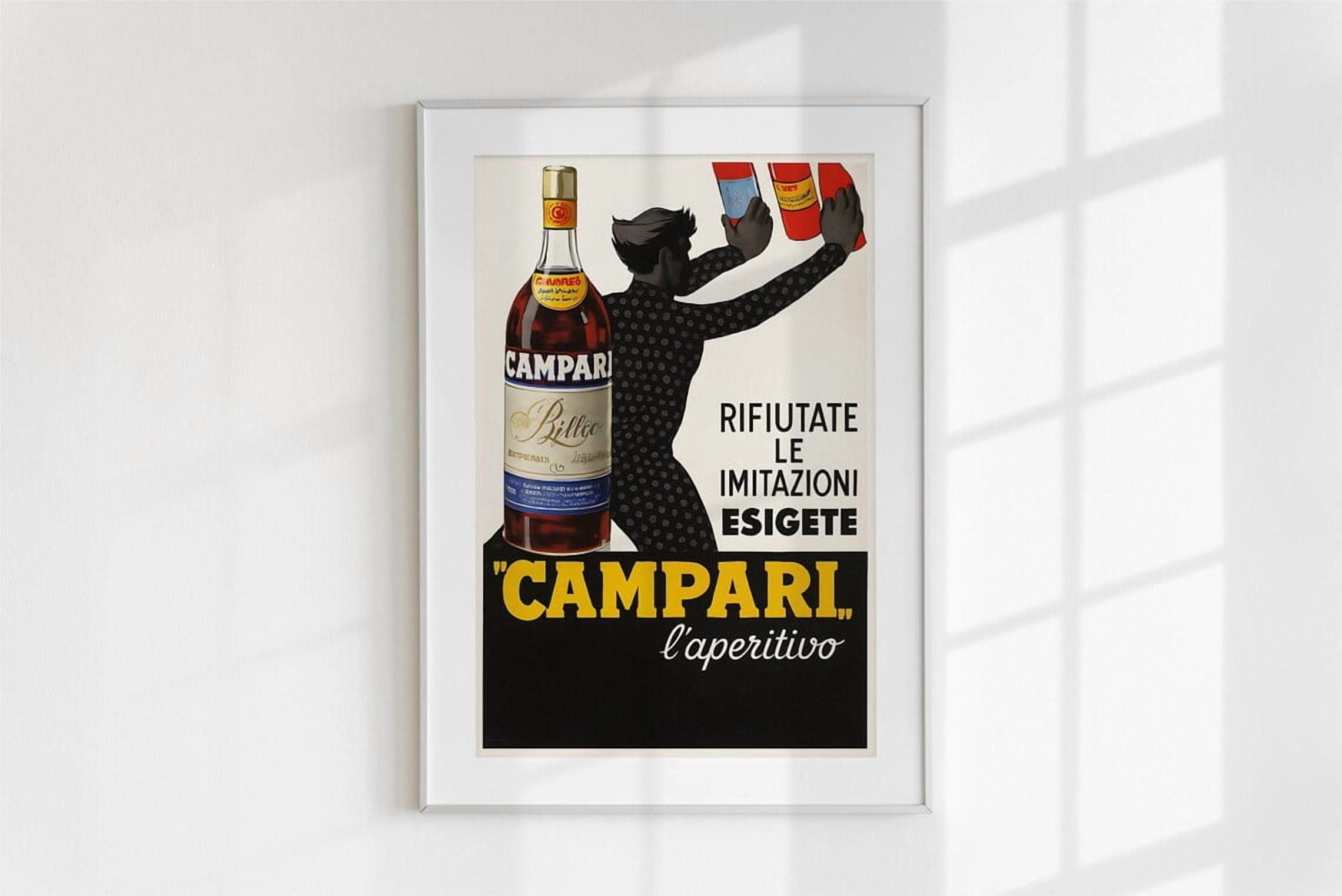 Miluva Vintage Campari Poster Wall Art Italian Aperitif Retro Print For ...