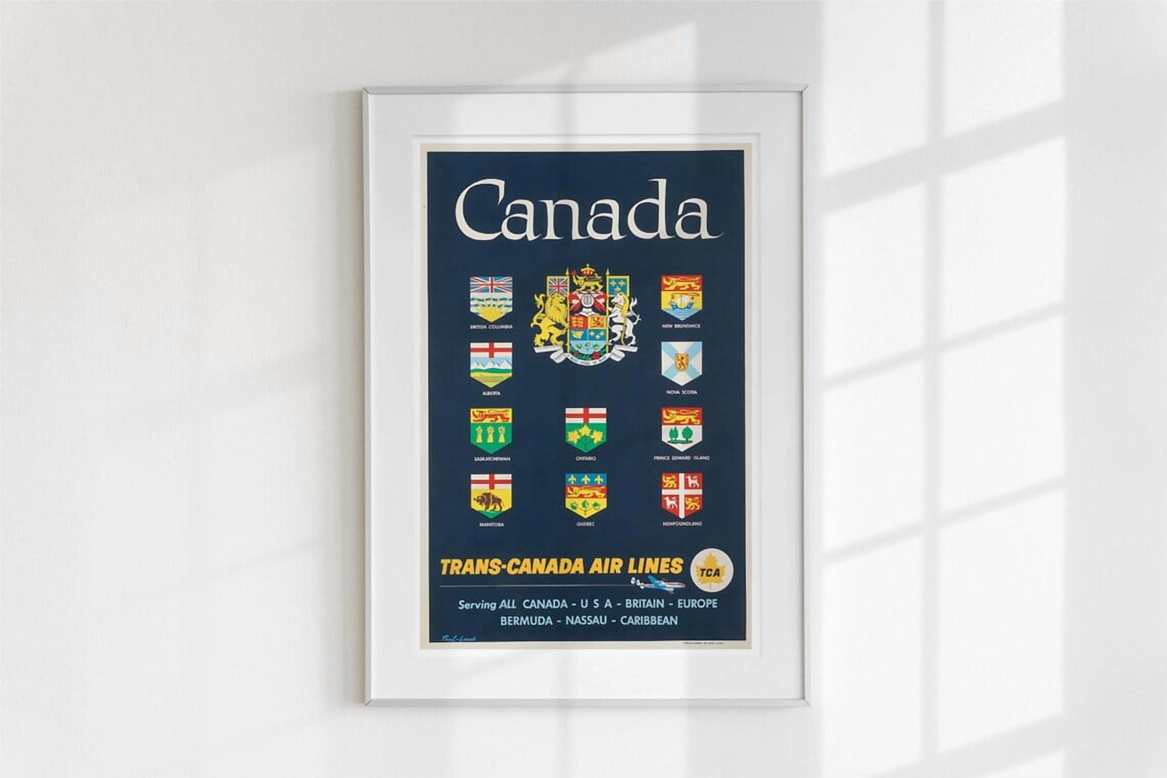 Miluva Vintage Canada Provincial Crests Poster Trans-Canada Airlines ...