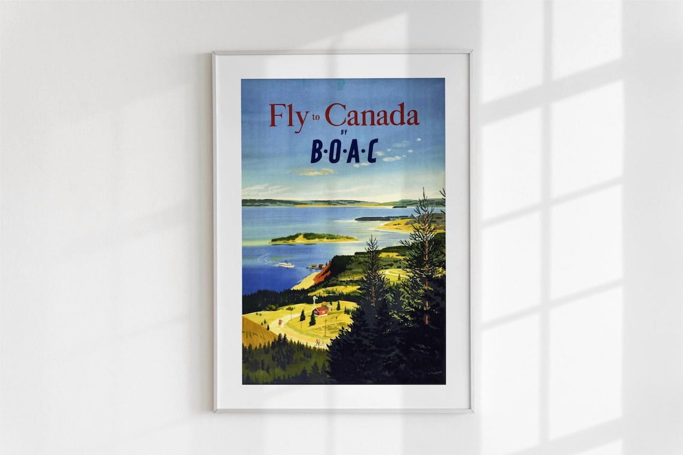 Miluva Vintage Canada Travel Poster Fly To Canada By Boac Retro Travel ...